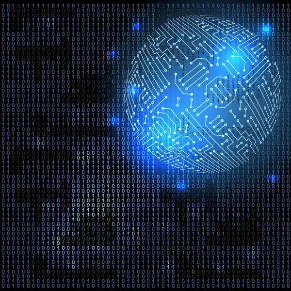 Drawing Modern Electronic Circuit Binary Code Sphere Stock Vector Image by ©Marisha #206297924