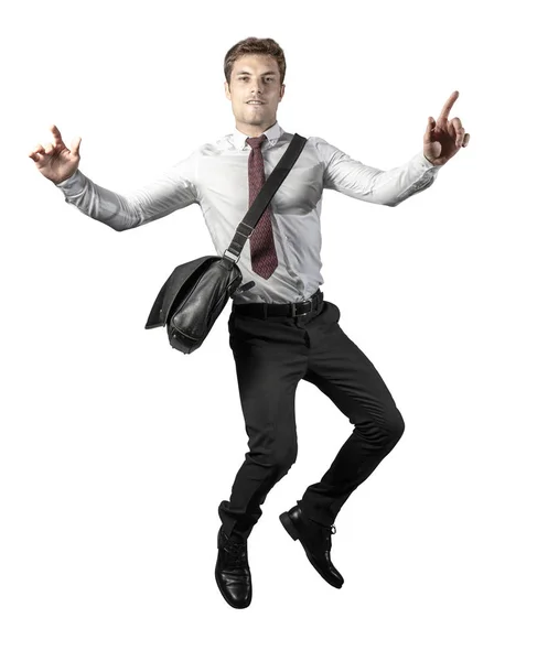 Jumping Man Back View Isolated White Background Stock Photo by ©jukai5 ...