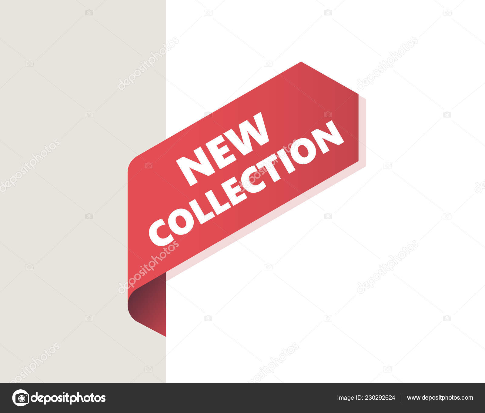 Red Left Tag Ribbon Shadow Vector Illustration Stock Vector Image by ...