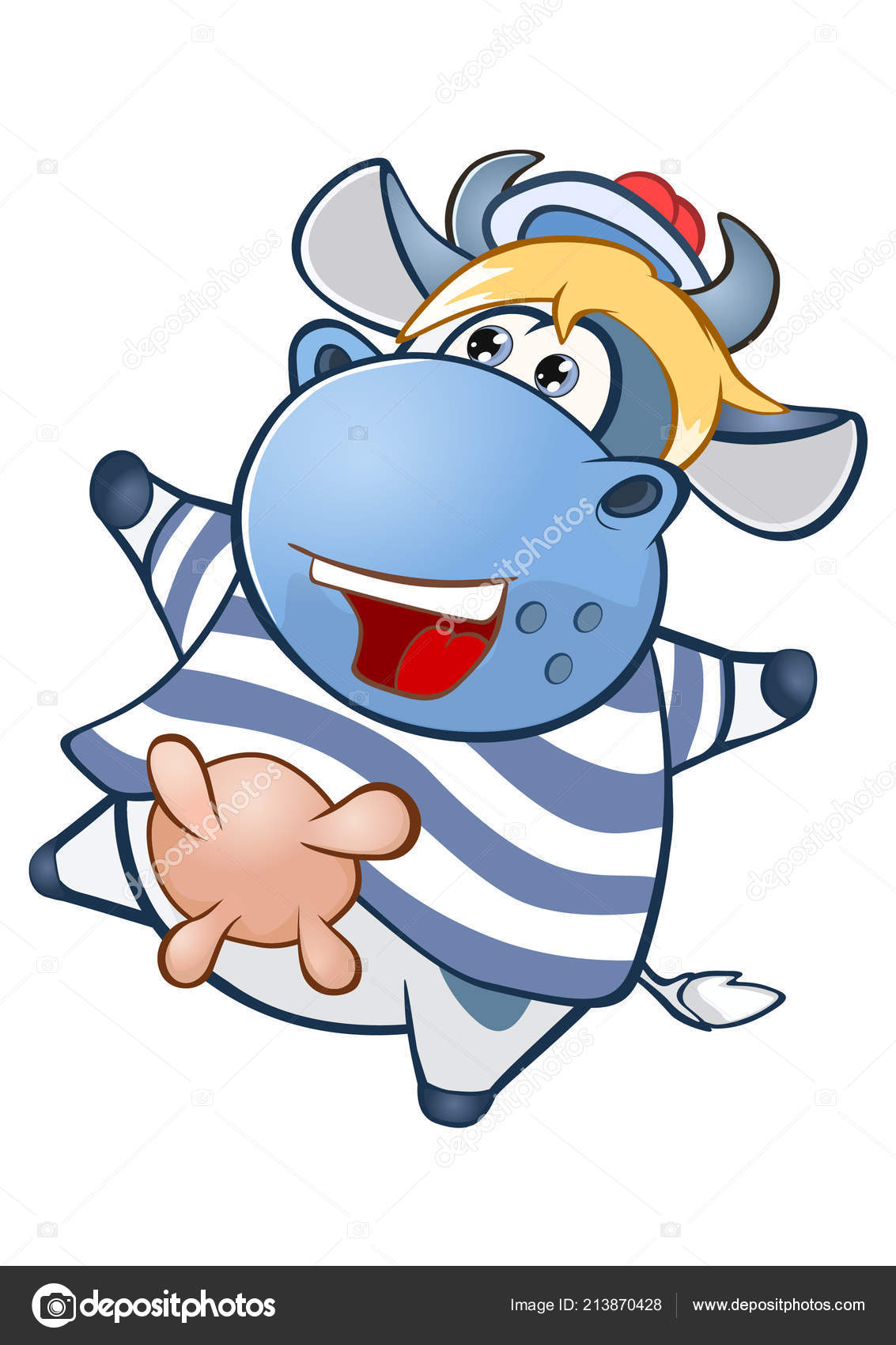 Blue Cow Clipart