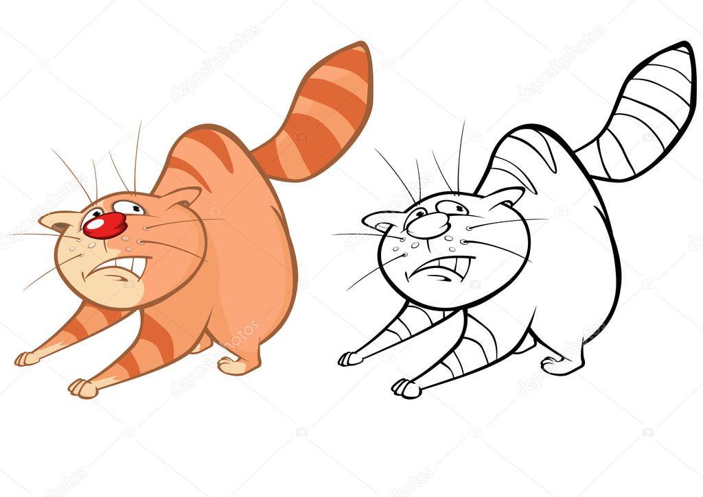 Dibujos Animados Gatos Asustados Aislados Sobre Fondo Blanco 2023