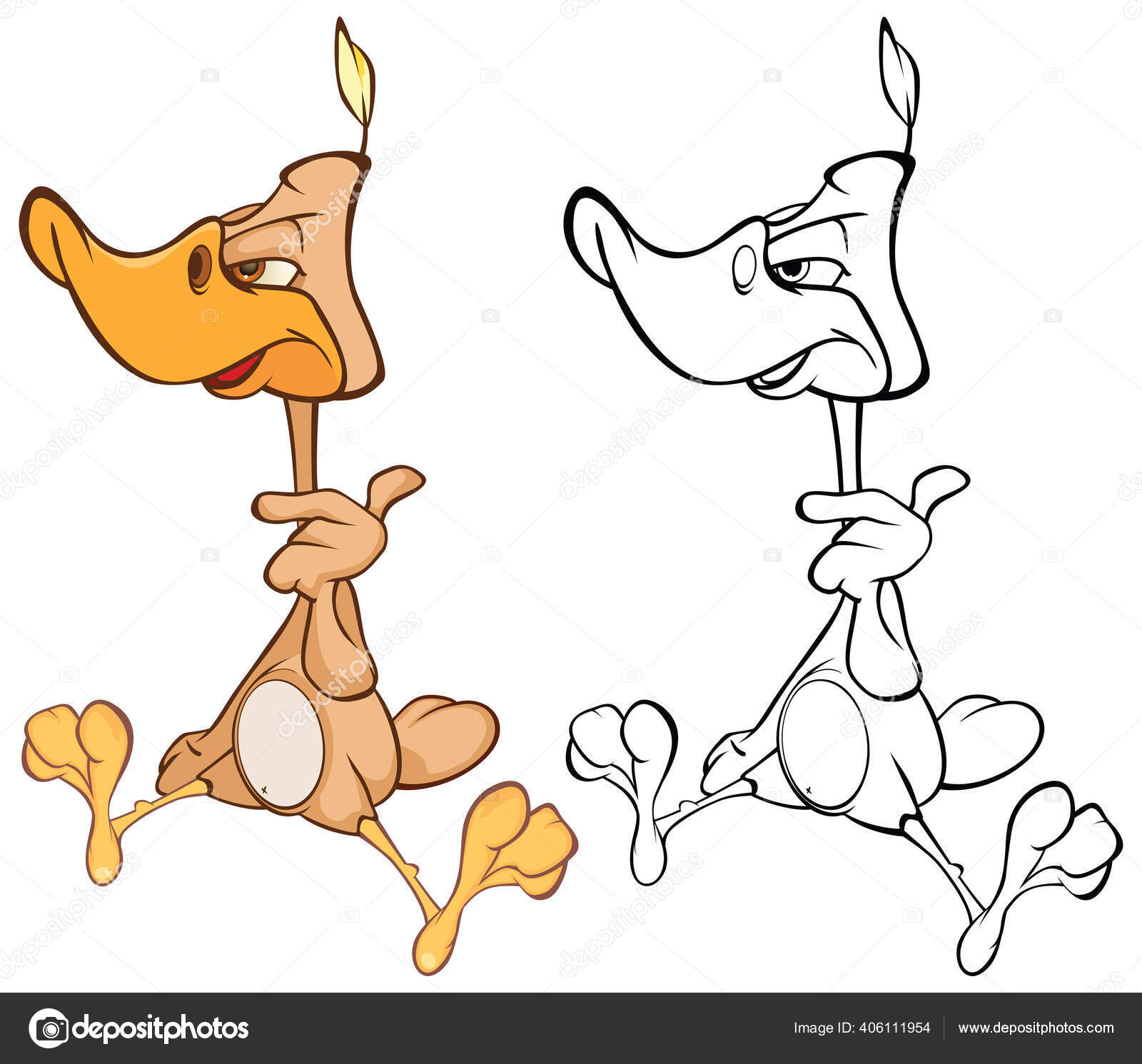 Vector Illustration Cute Cartoon Character Bird You Design Computer ...