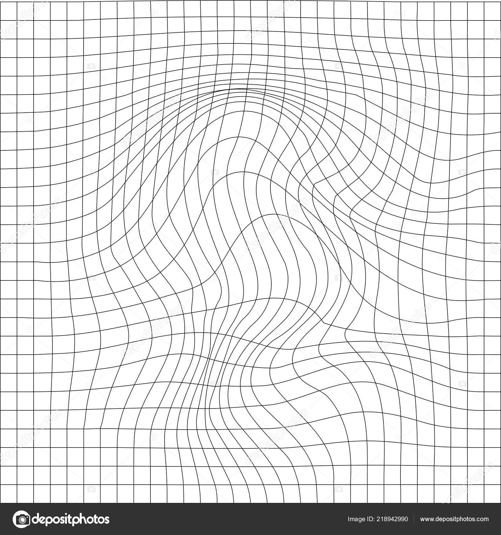 Geometric Background Waving Grid Distortion Form Blowing Stock Vector ...