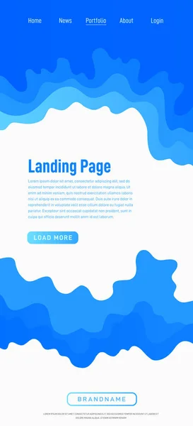Landing page design template. Wave origami paper cut style. Can be used ...