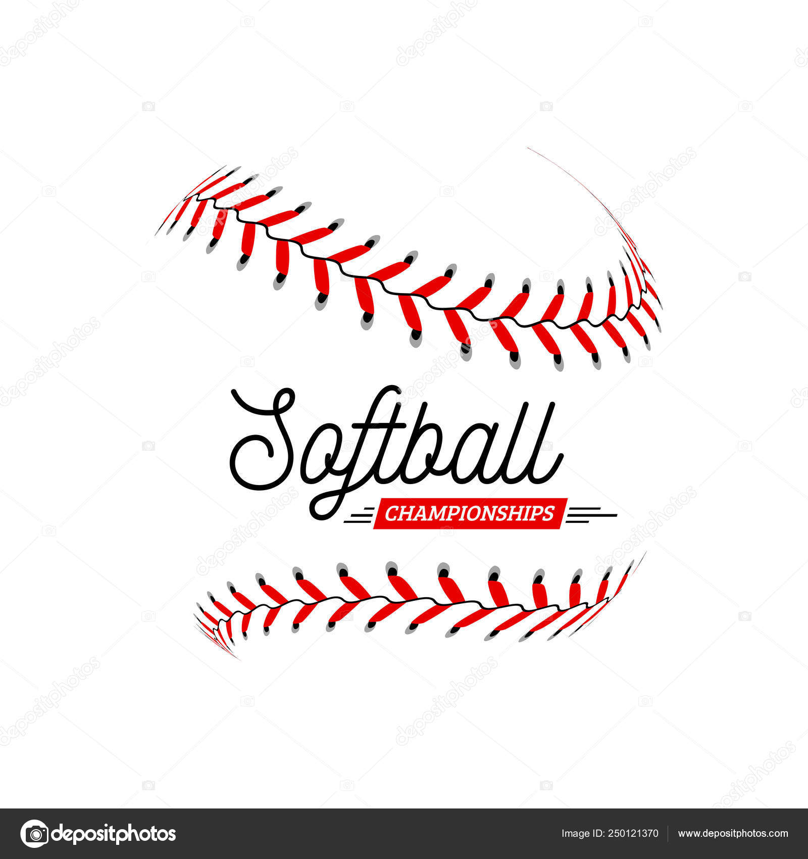 Softball ball on white background. Vector illustration Stock Vector by ...