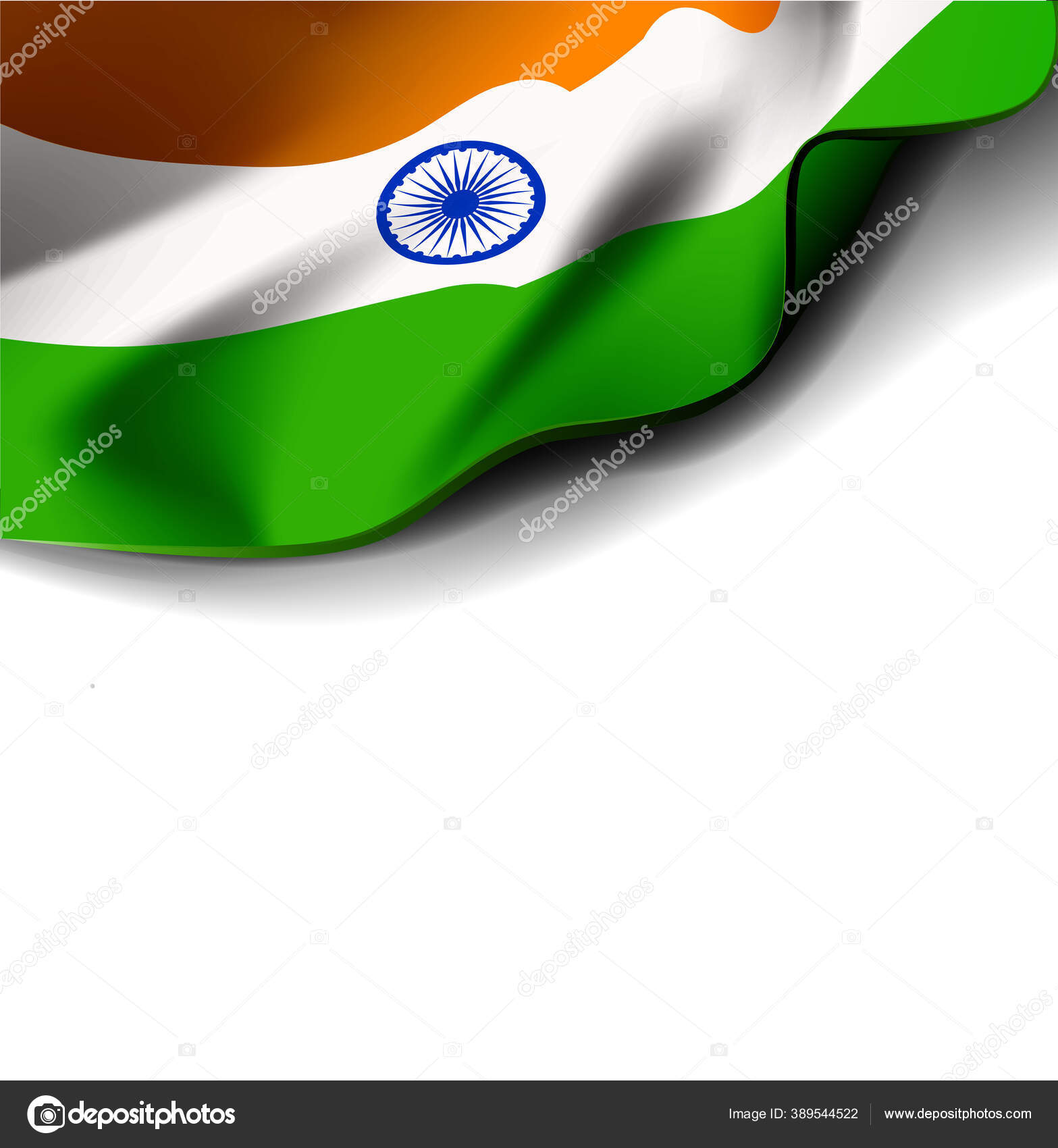 Image vectorielle Drapeau ondulé de l'Inde Illustration vectorielle sur ...