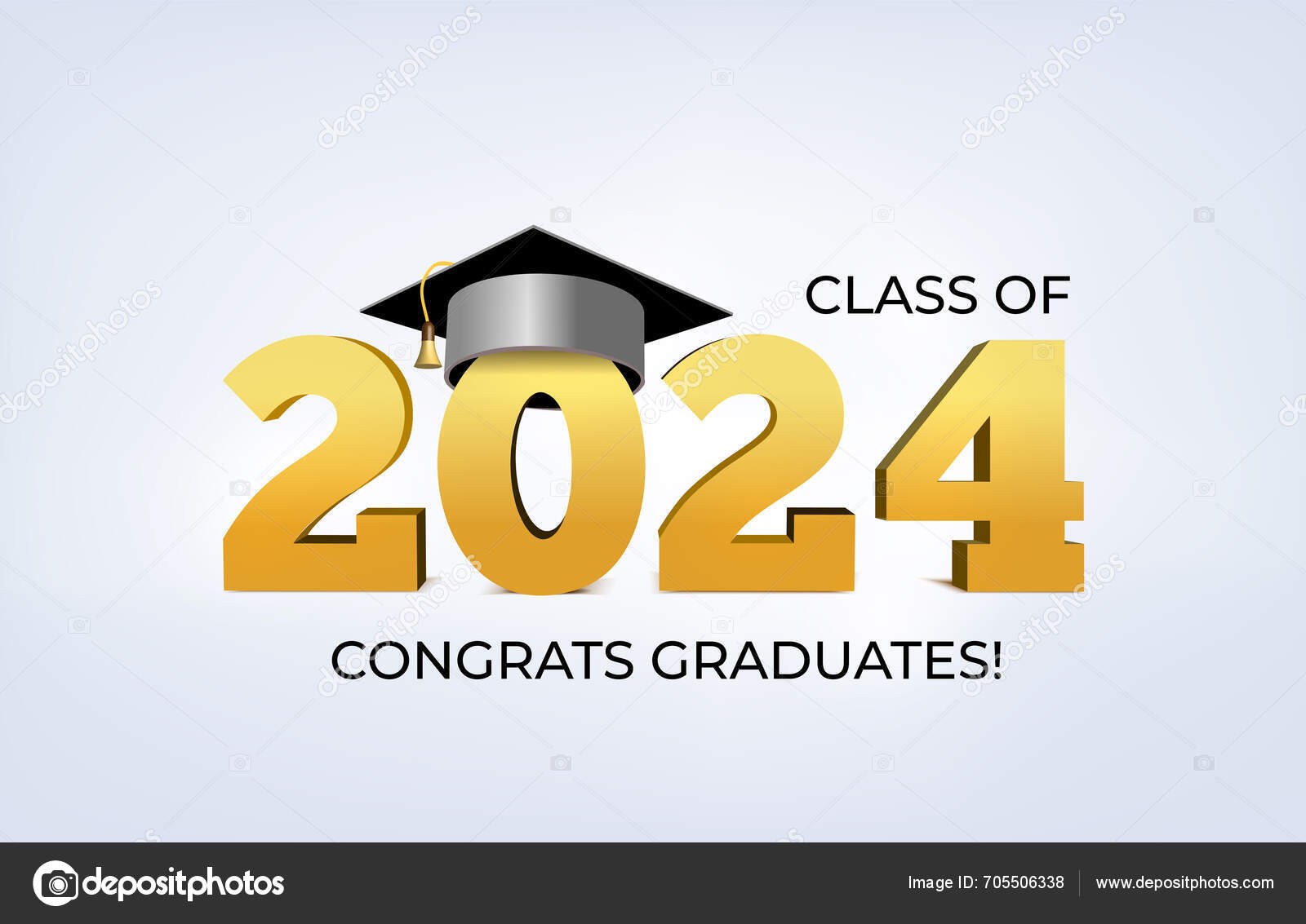 Graduation 2024 Cap Numbers Vector Illustration Stock Vector by ...