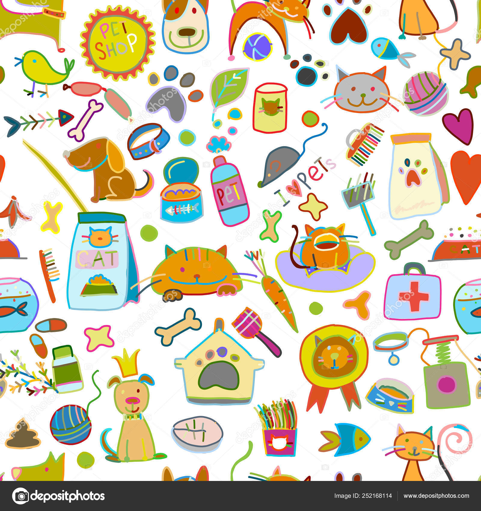 Pet shop background for your design Stock Vector Image by ©Kudryashka ...