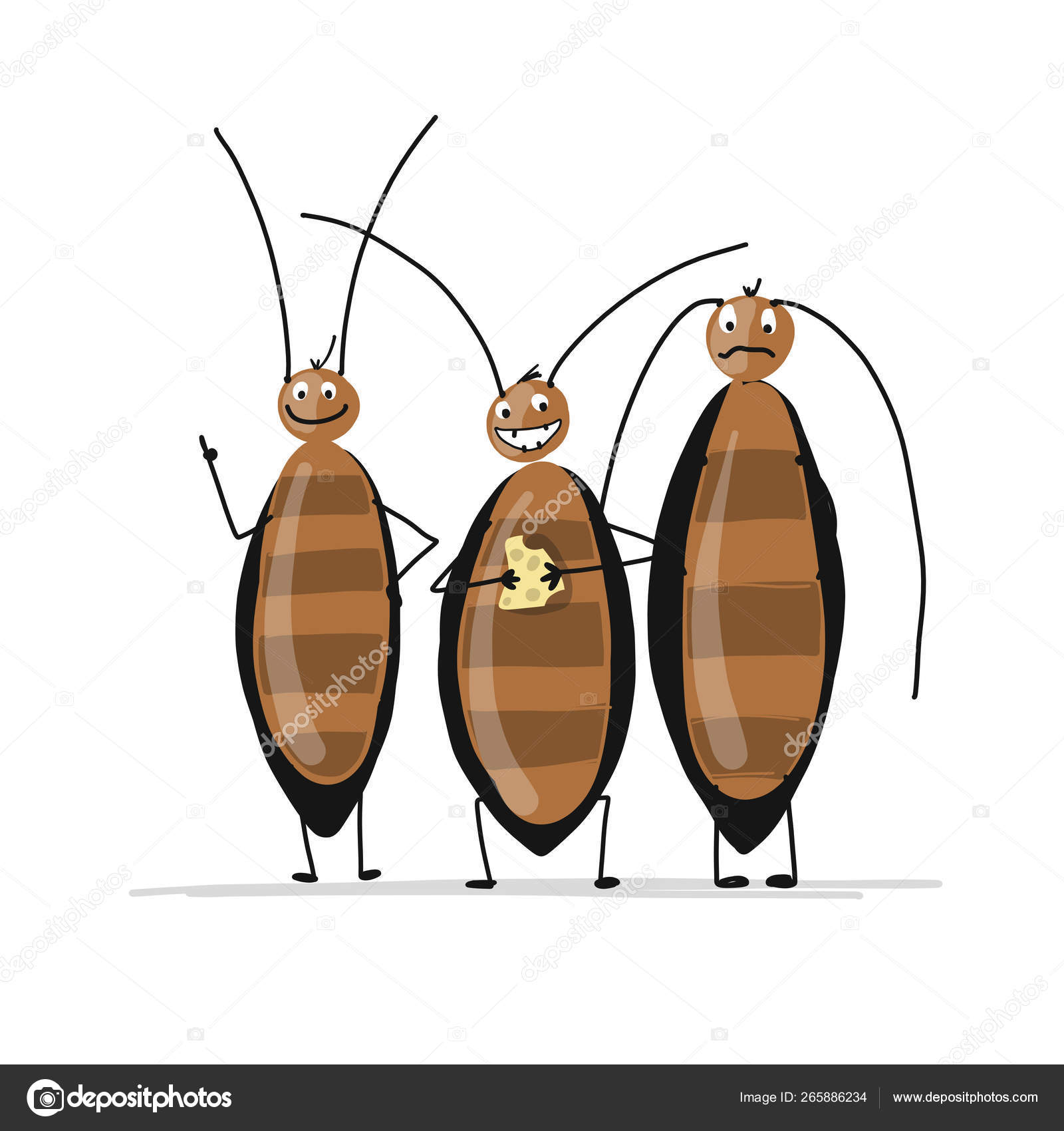 Funny cucarachas para su diseño Vector de stock por ©Kudryashka 265886234