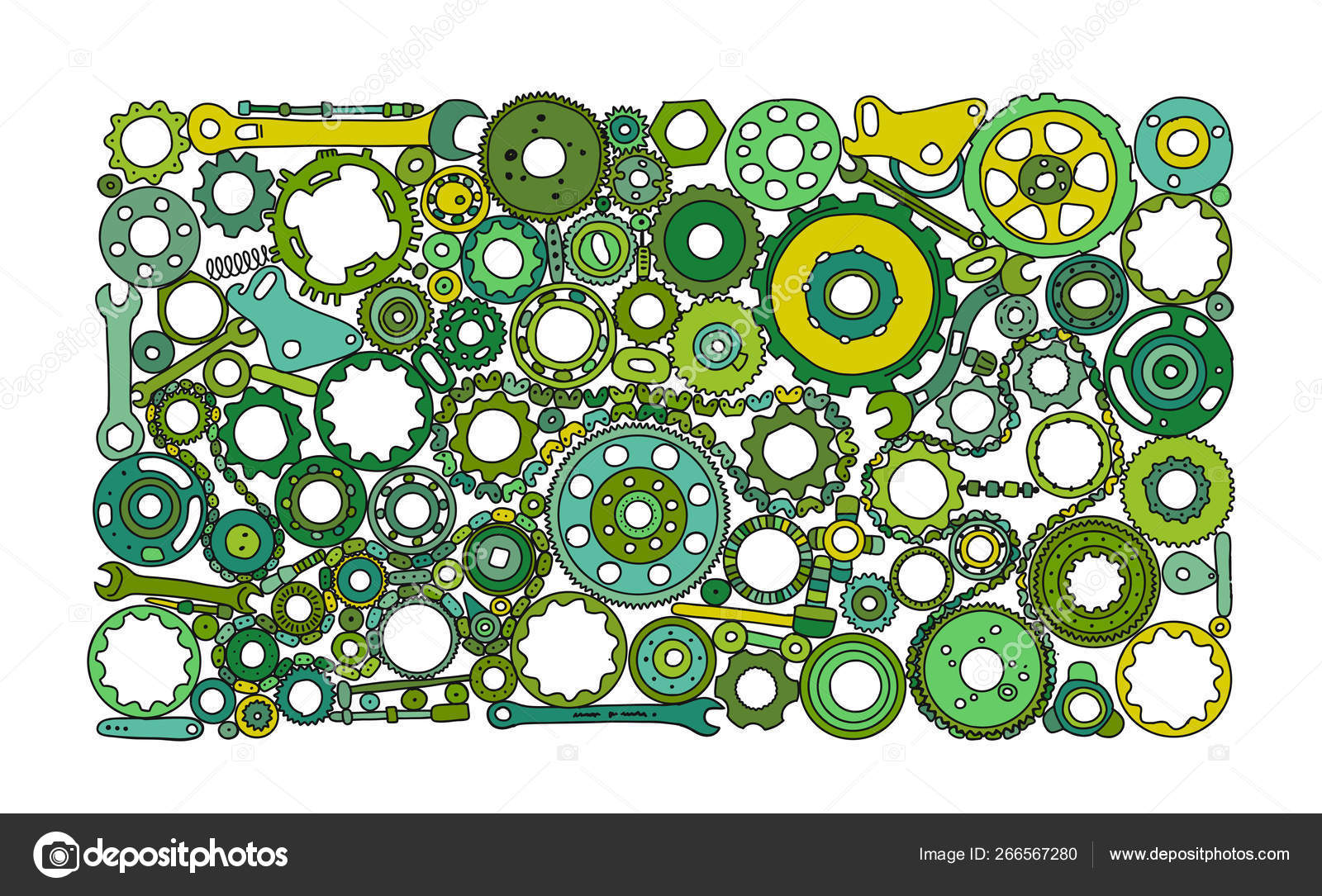 Auto spare parts and gears, background for your design Stock Vector by ...