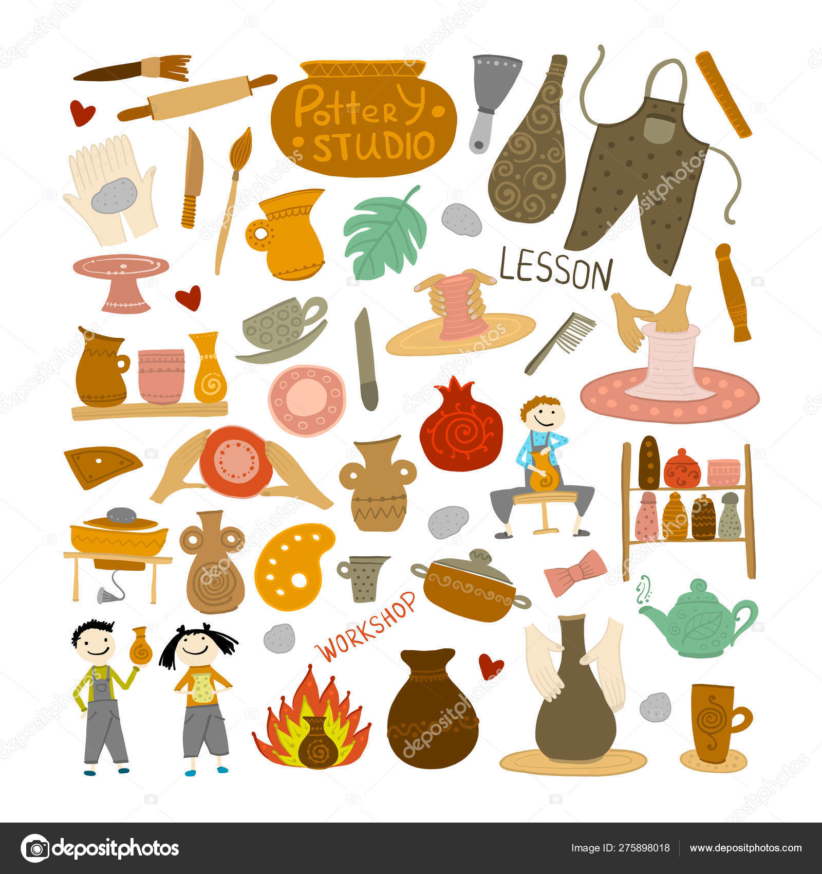 Pottery studio, background for your design Stock Vector Image by ...