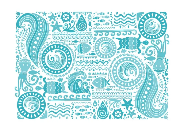 Polynesian style marine background, tribal seamless pattern for your ...