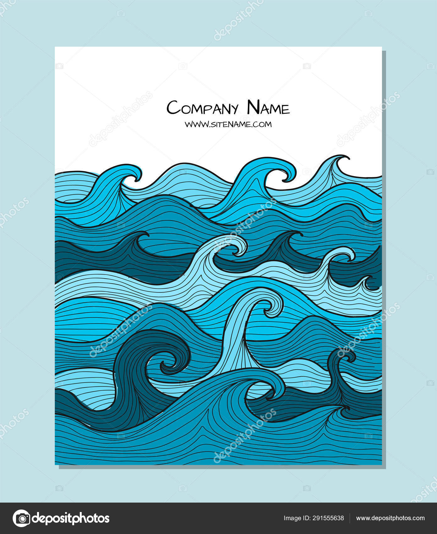 Poster design. Sea waves background Stock Vector Image by ©Kudryashka ...