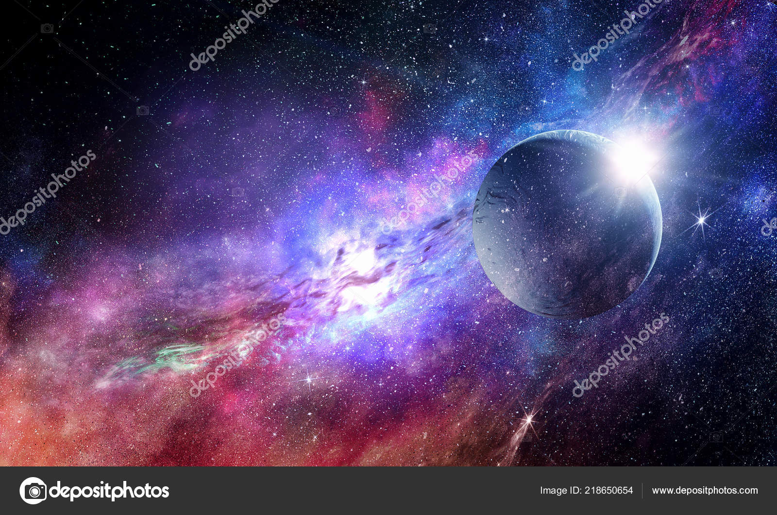 Space planets and nebula Stock Photo by ©SergeyNivens 218650654