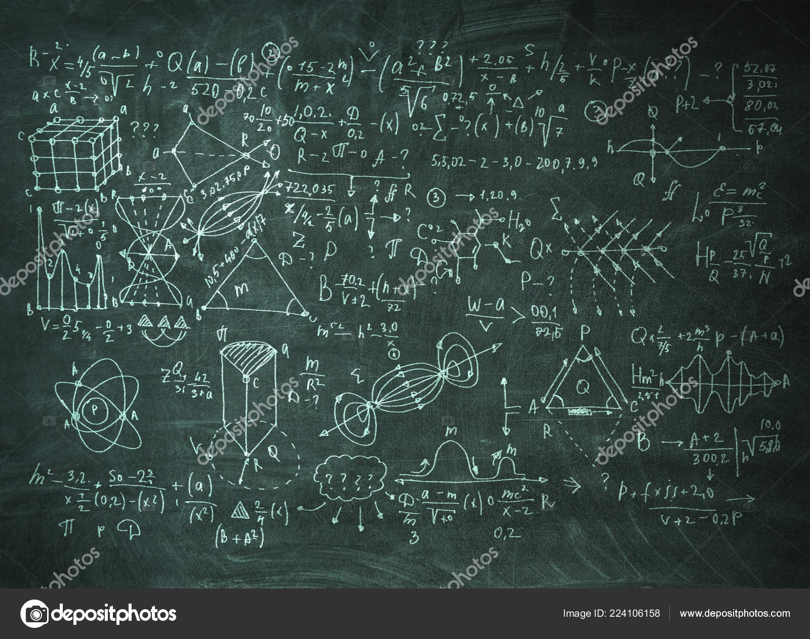 Chalkboard with formulas — Stock Photo © SergeyNivens #224106158