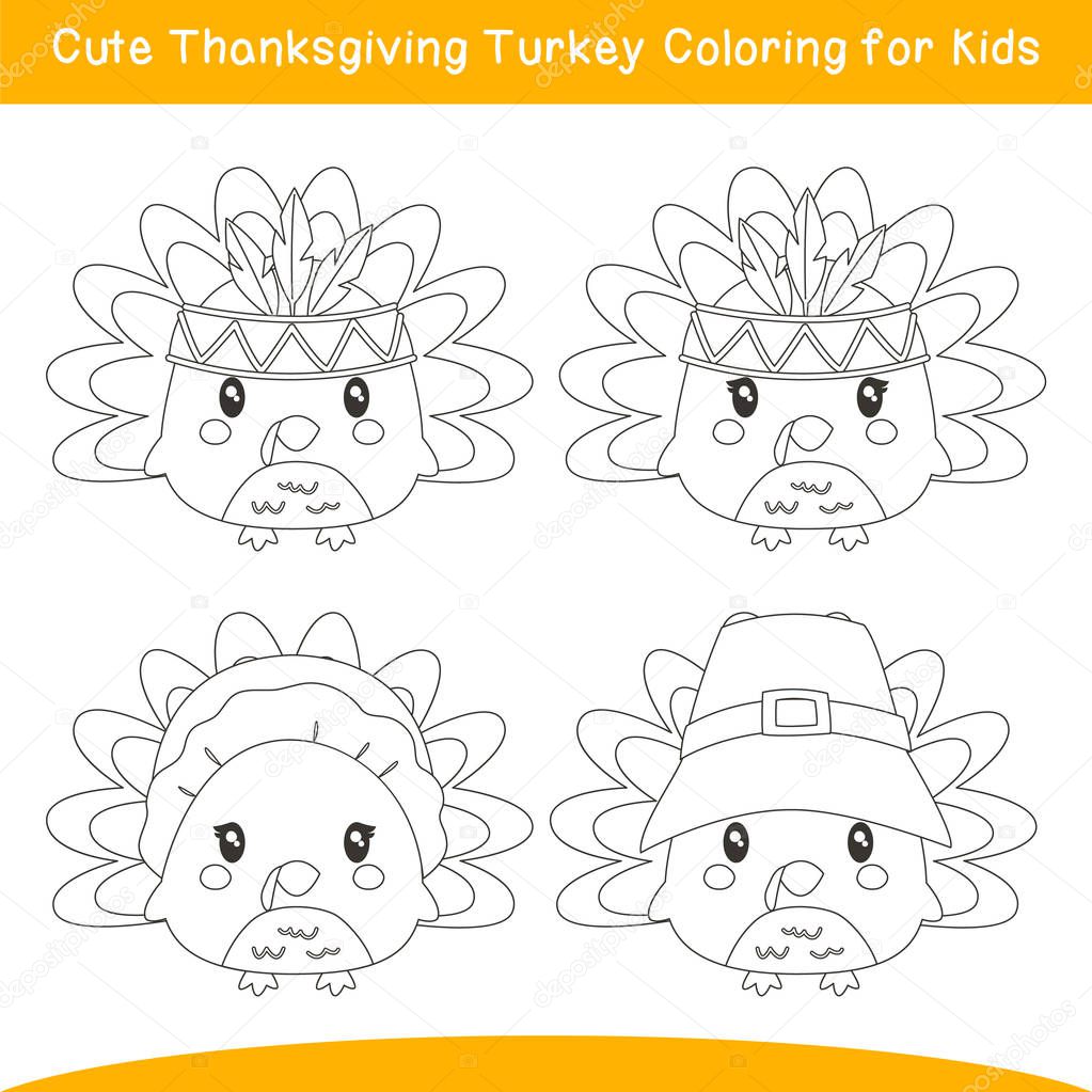 Imágenes De Acción De Gracias Para Colorear De Pavos Dibujo De