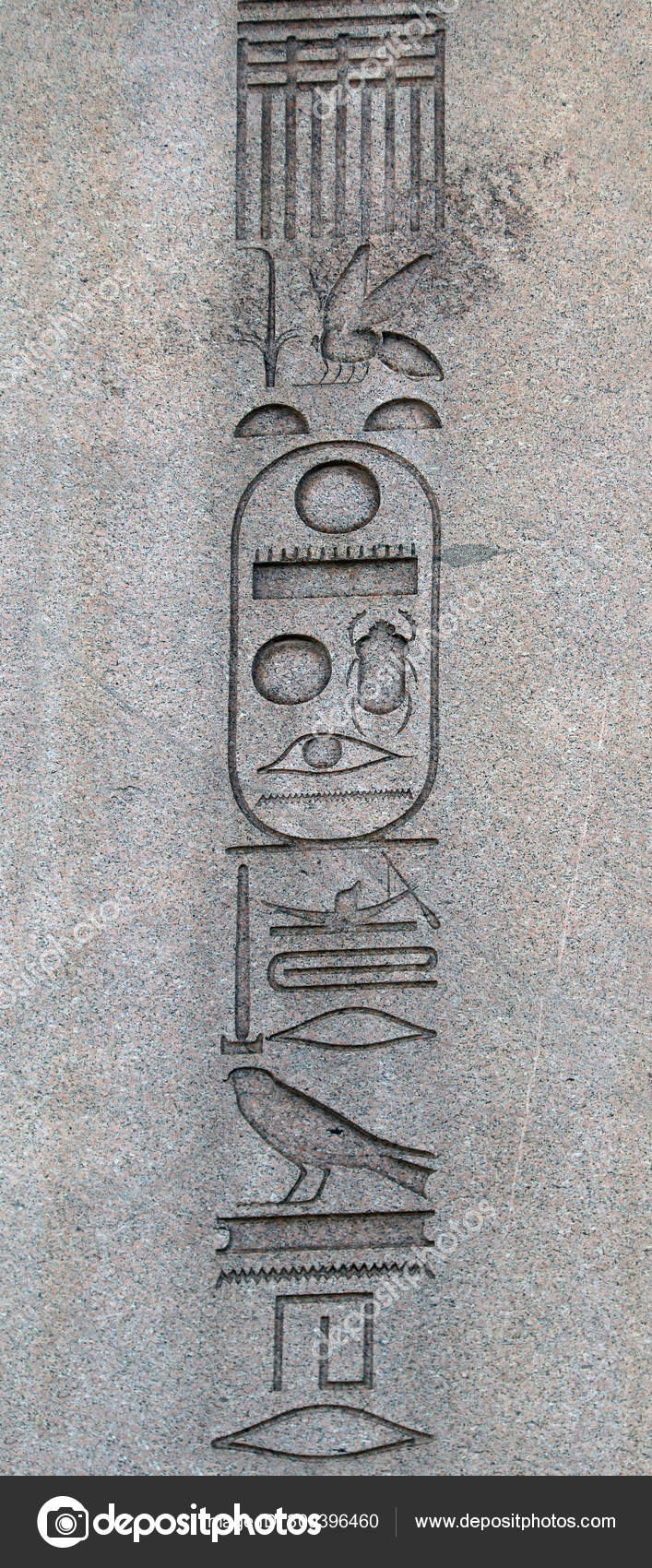 Hieroglyphs on the ancient egyptian obelisk, Istanbul, Turkey Stock ...