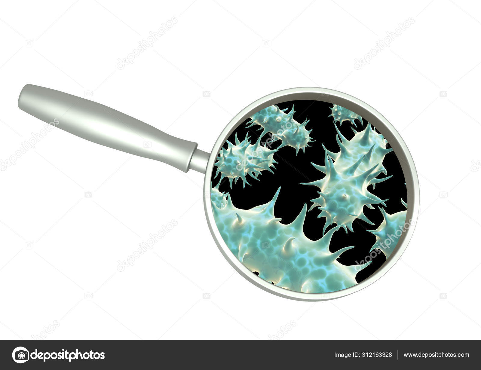 Magnifying glass and pathogen bacteria Stock Photo by ©frenta 312163328