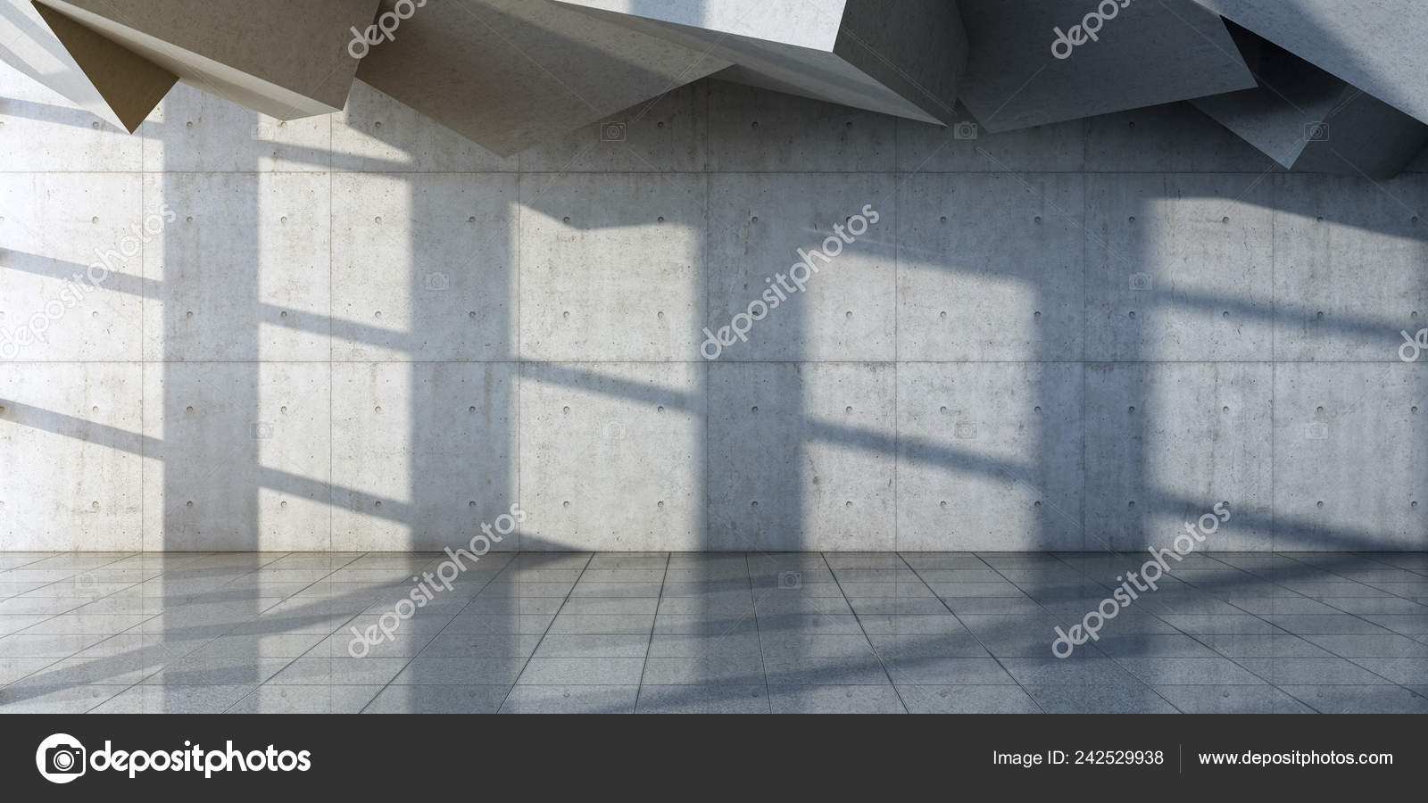 Architectural Design Modern Concrete Hall Illustration — Stock Photo ...