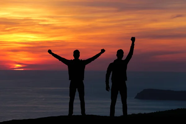 Two men silhouette Stock Photos, Royalty Free Two men silhouette Images ...