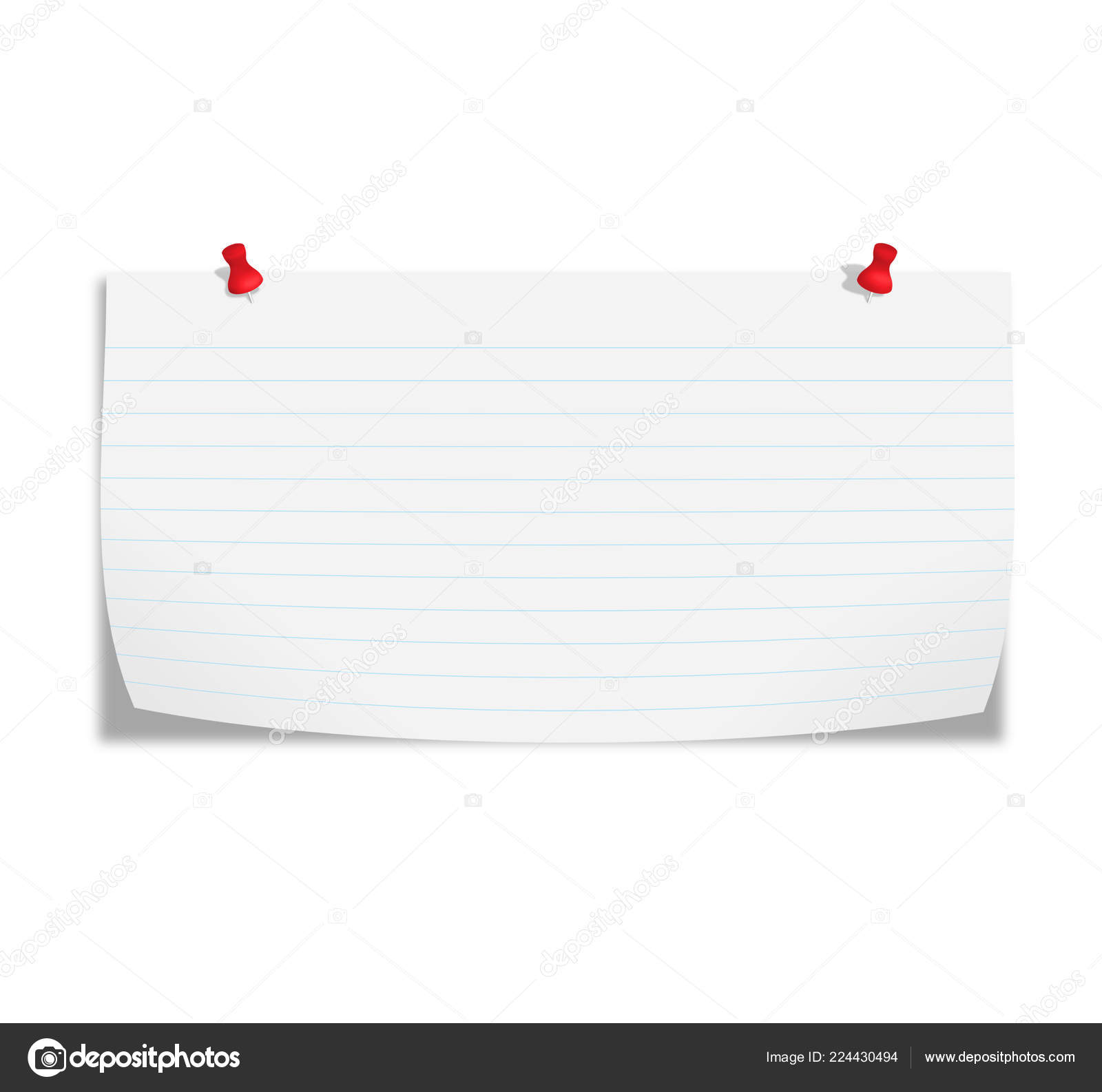 Pinned Notebook Paper Png