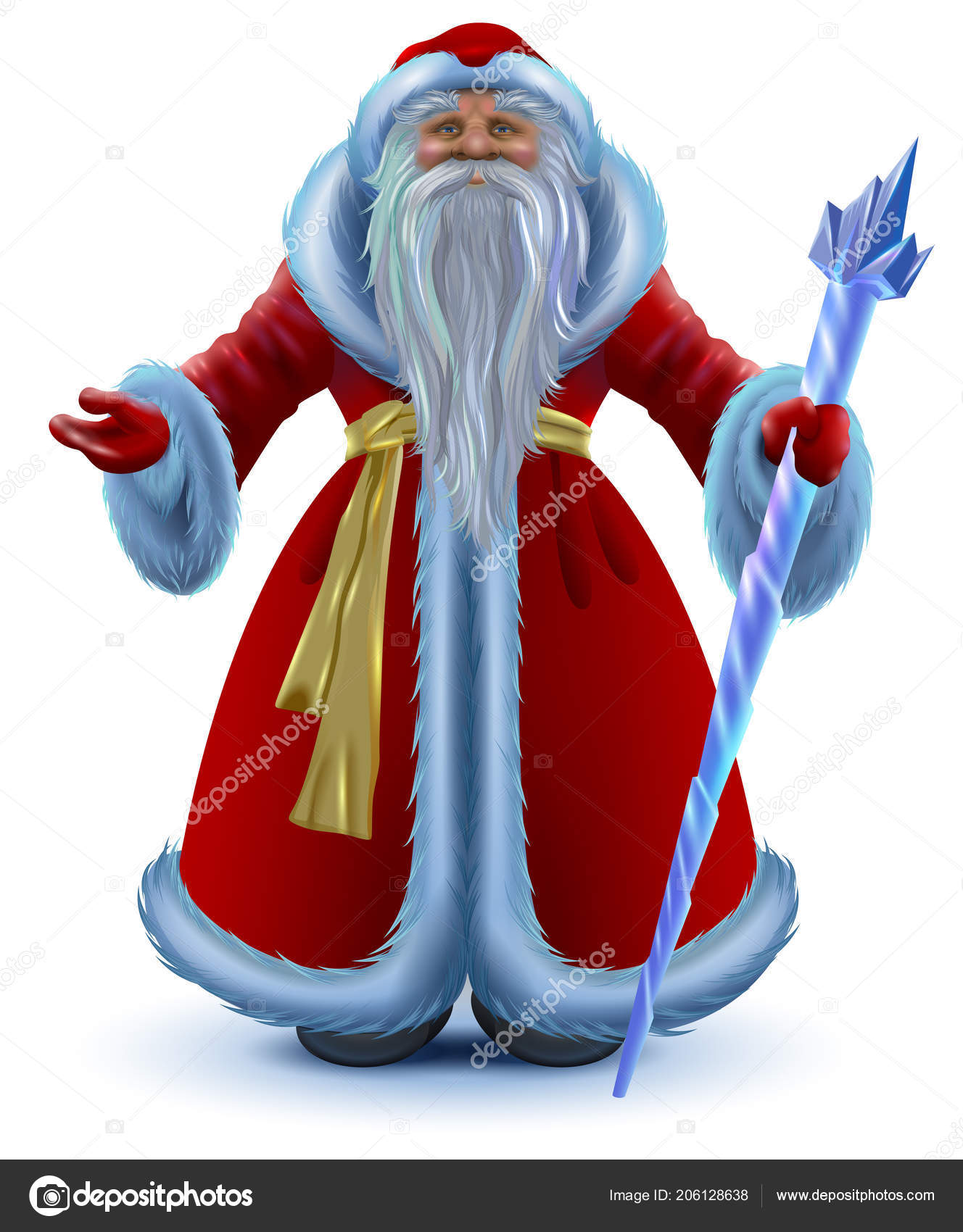 Caricatura Vectorial Rusa Santa Claus Aislada Blanco Ilustración ...
