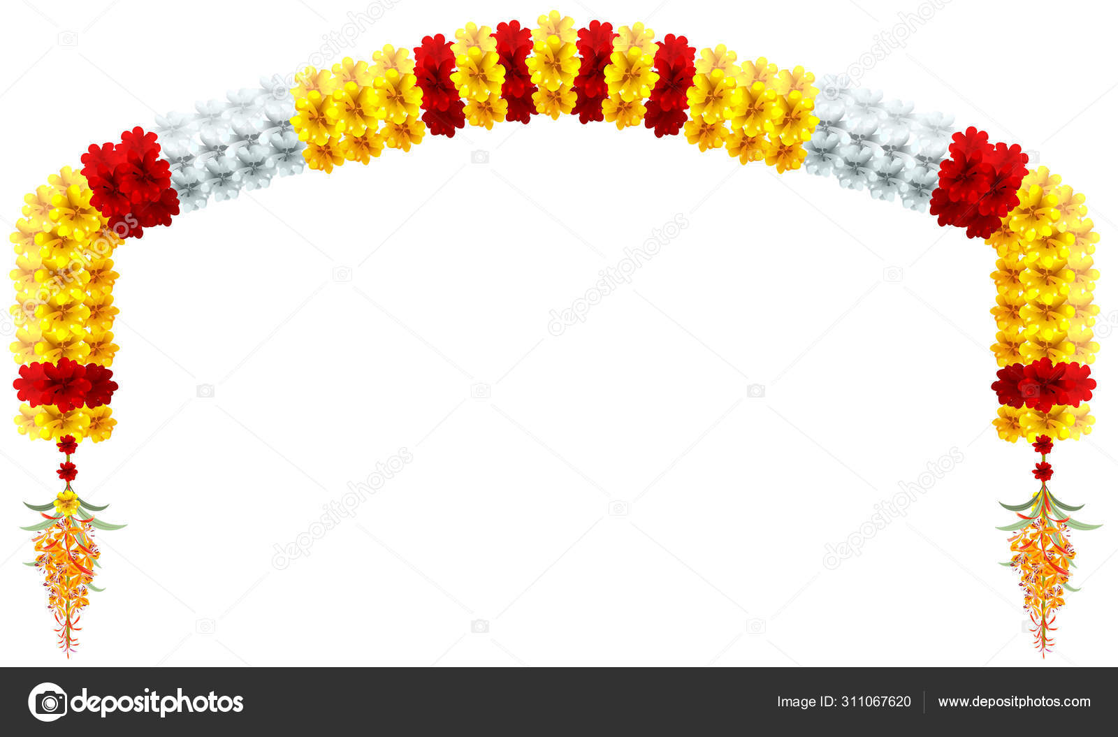 Traditional indian mala flower garland. Festive holiday arch flower ...