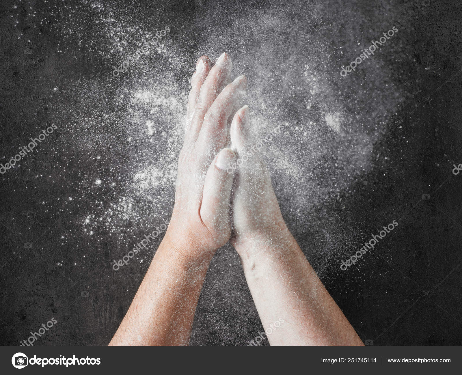 Baker hands with flour in motion Stock Photo by ©magone 251745114