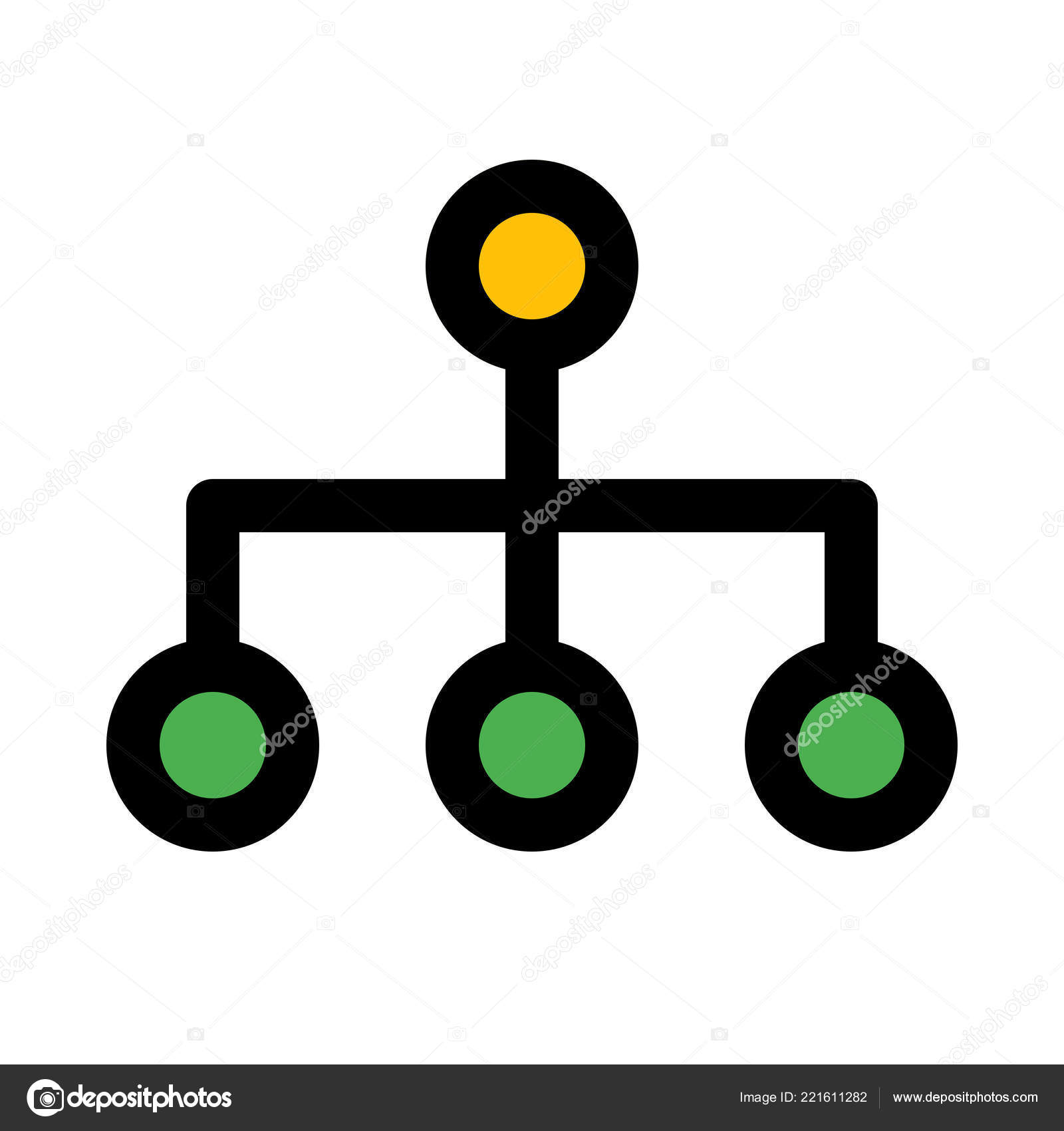Hierarchy Flow Chart Colorful Vector Illustration Stock Vector by ...