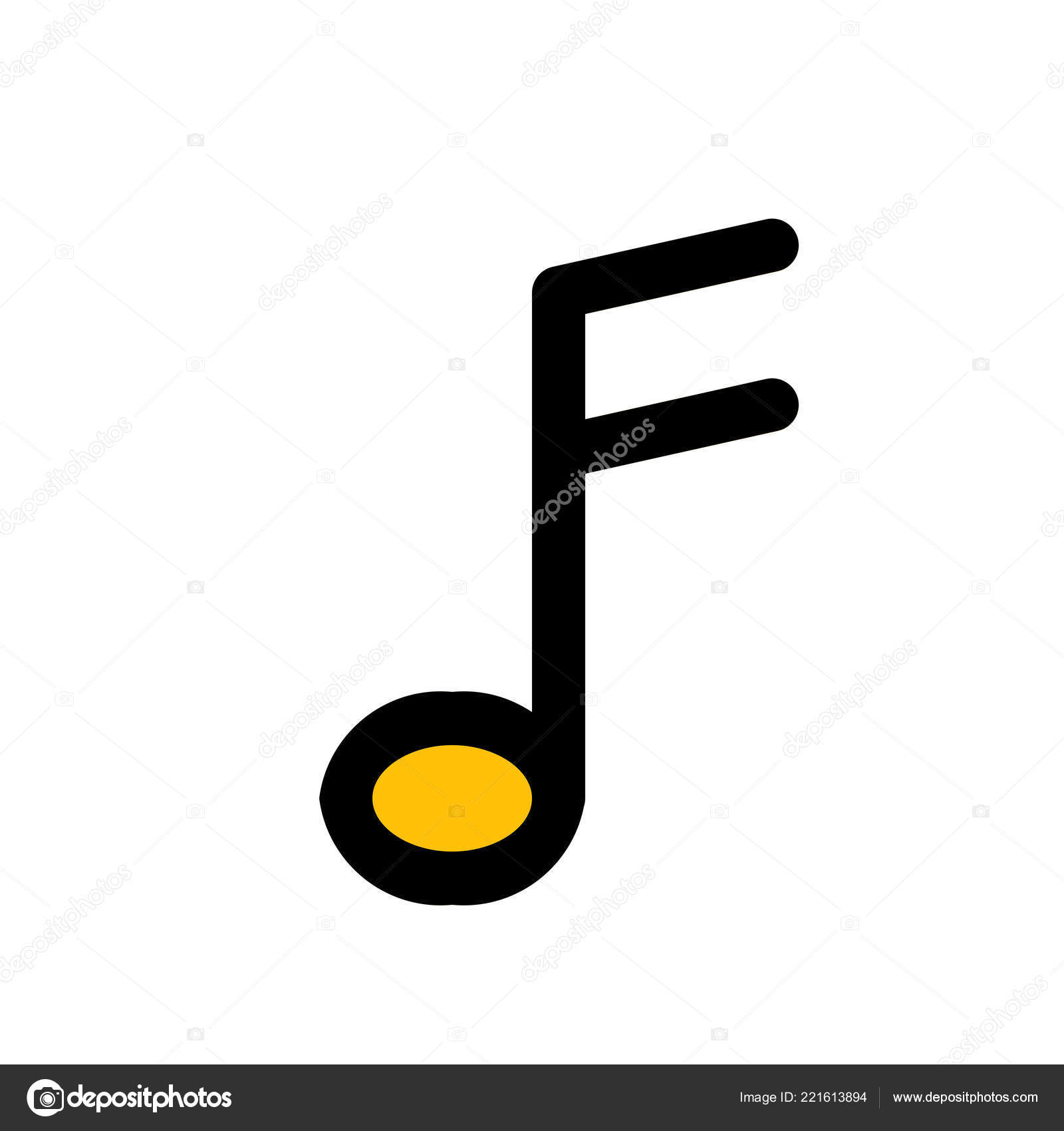 Semiquaver Music Note Colorful Vector Illustration Stock Vector Image ...