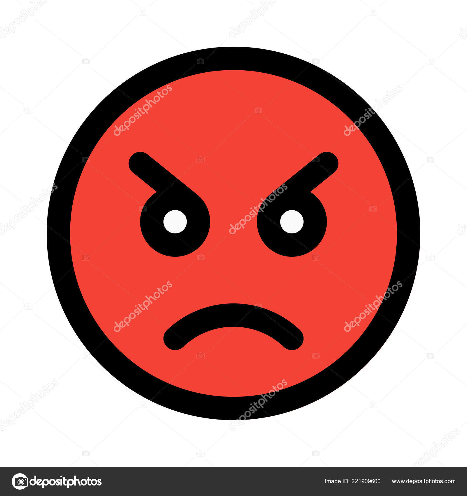 Angry Expression Emoji Colorful Vector Illustration Stock Vector by ...