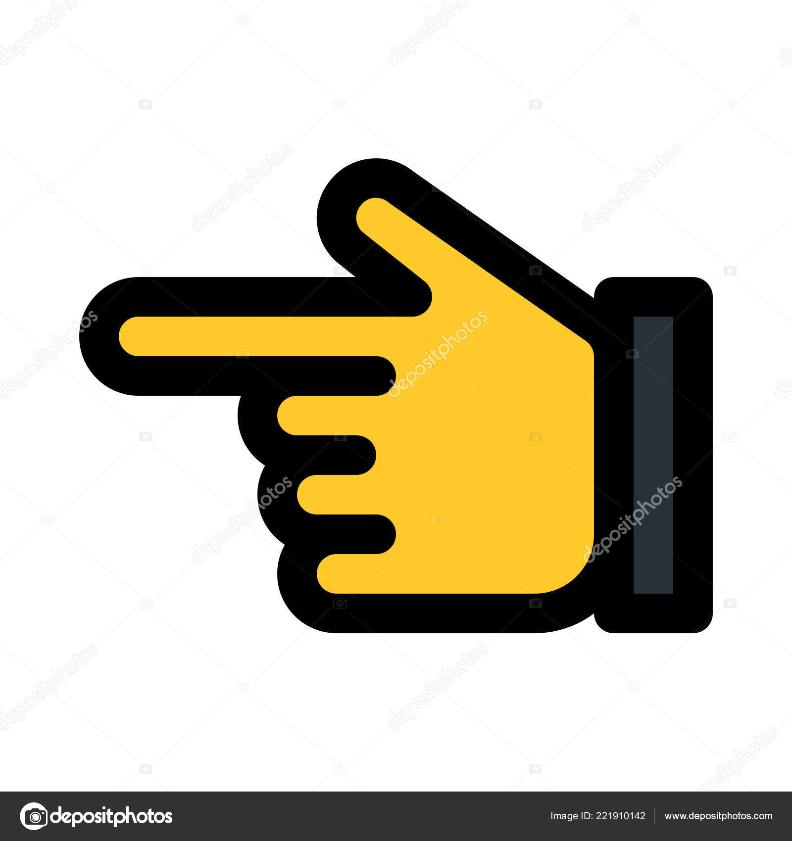 Backhand Index Pointing Left Colorful Vector Illustration Stock Vector ...