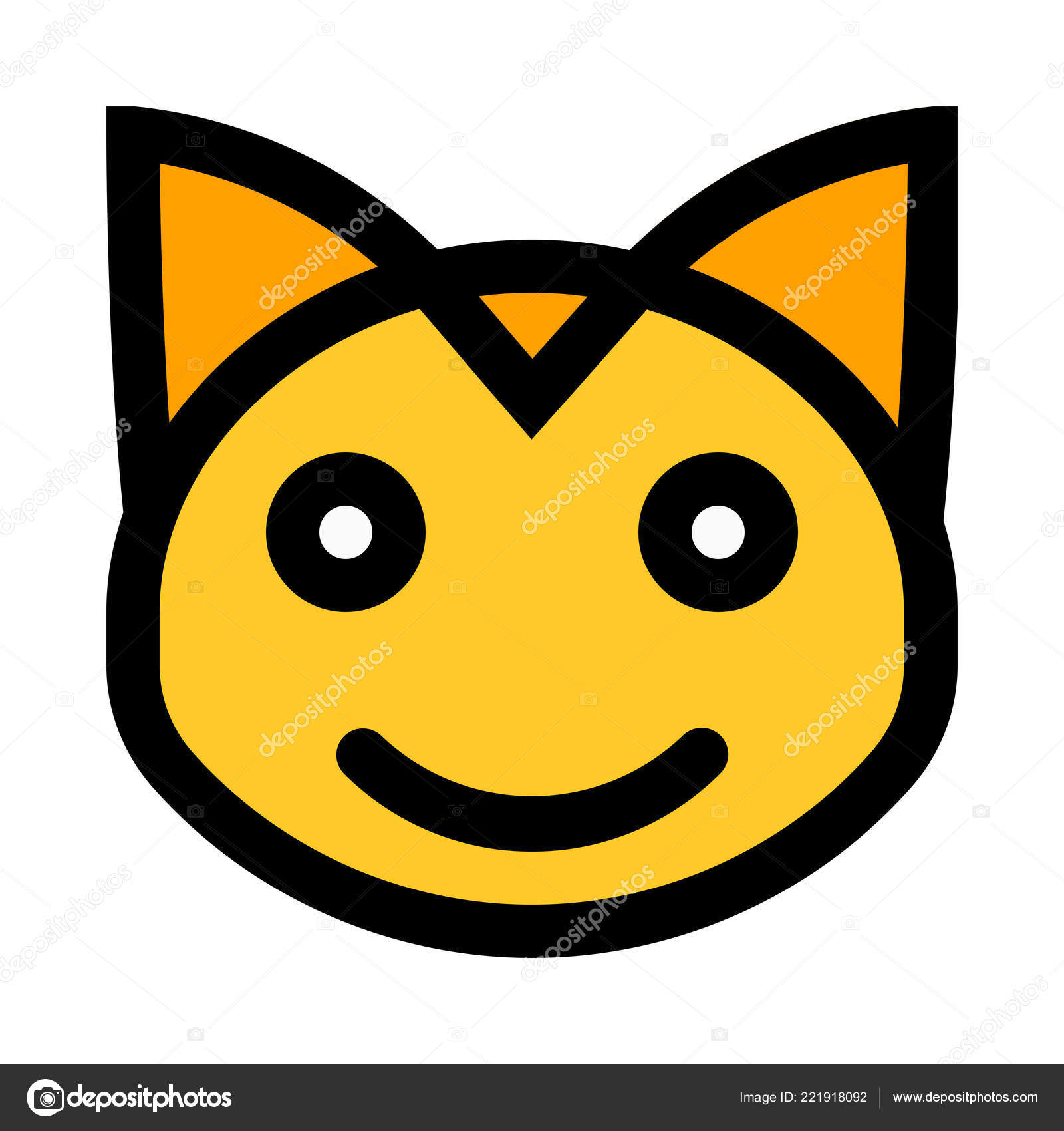 Happy Cat Emoticon Colorful Vector Illustration Stock Vector Image by ...