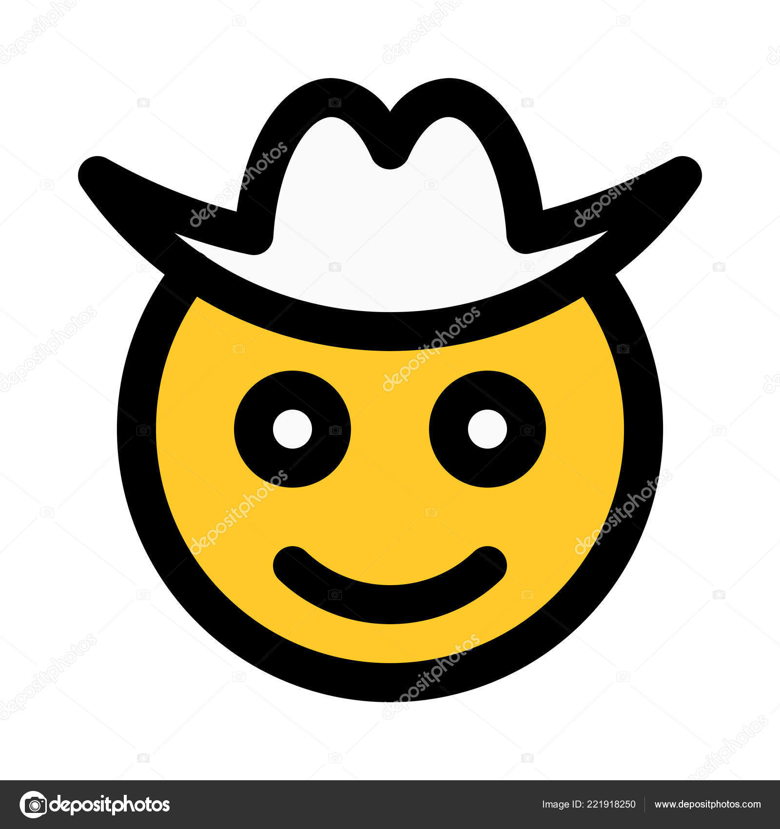 Happy Cowboy Emoticon Colorful Vector Illustration Stock Vector Image ...
