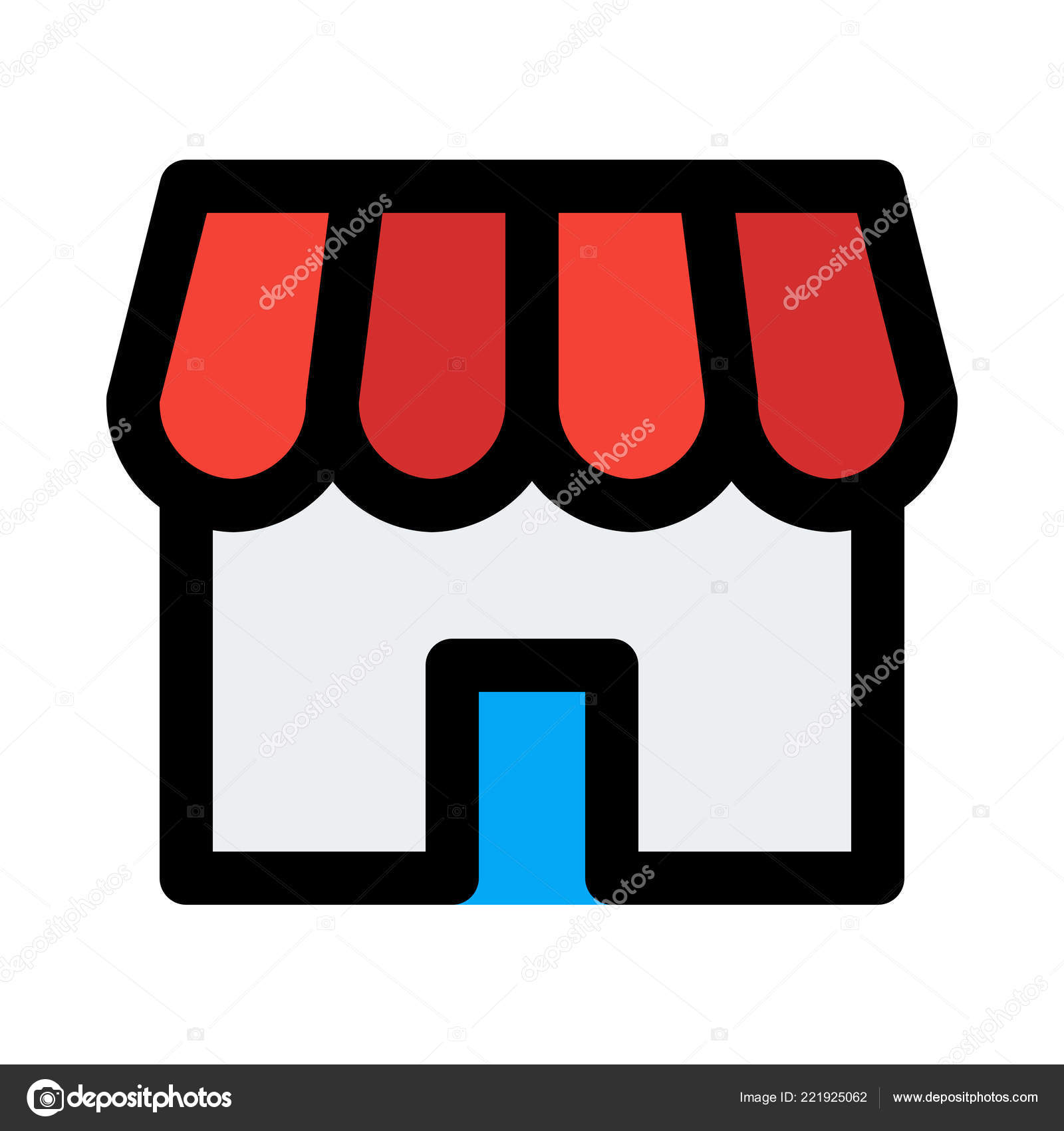 Commercial Mini Store Icon Colorful Vector Illustration Stock Vector ...