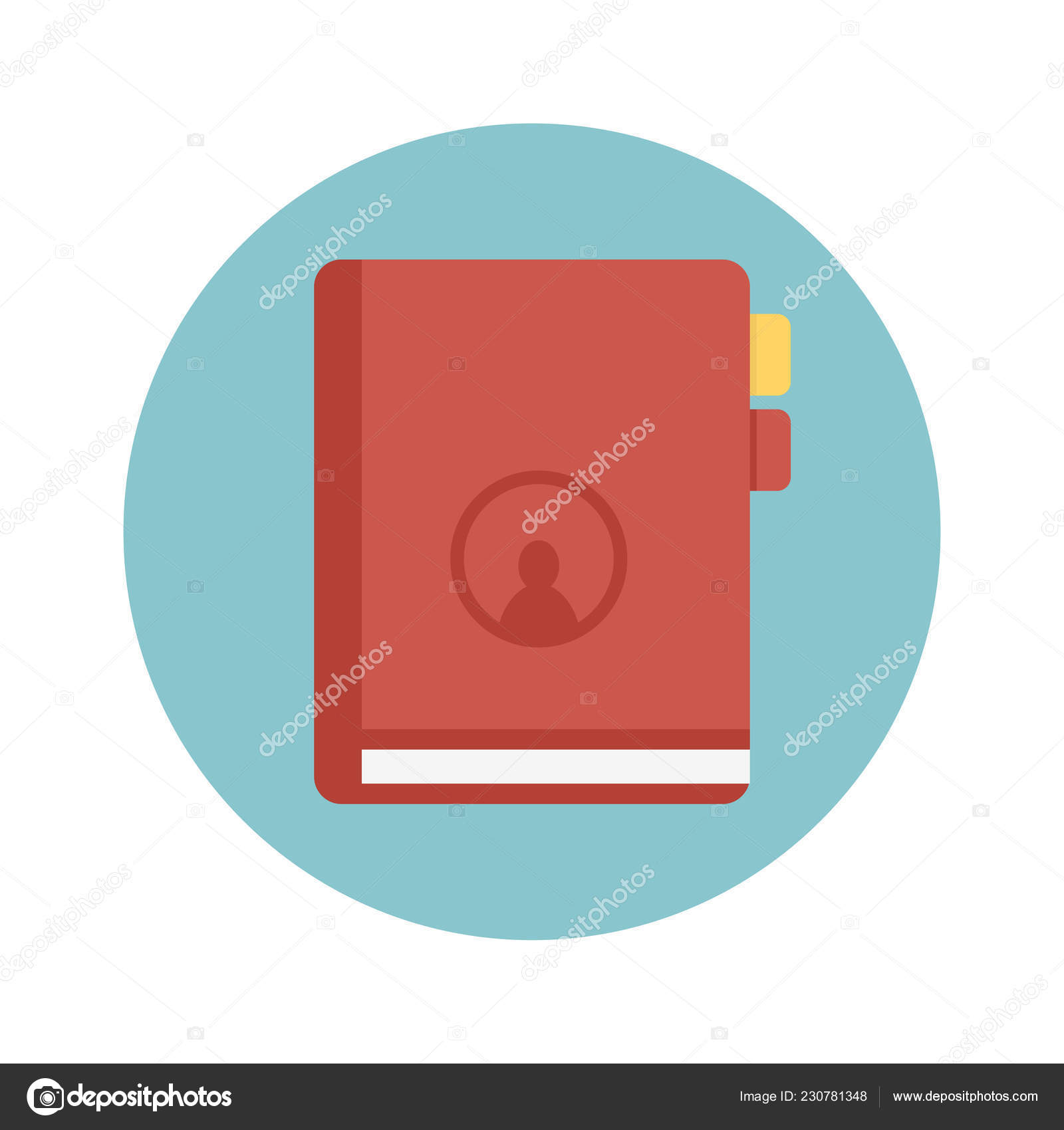 Contact Book Directory Icon Simple Vector Illustration Stock Vector ...