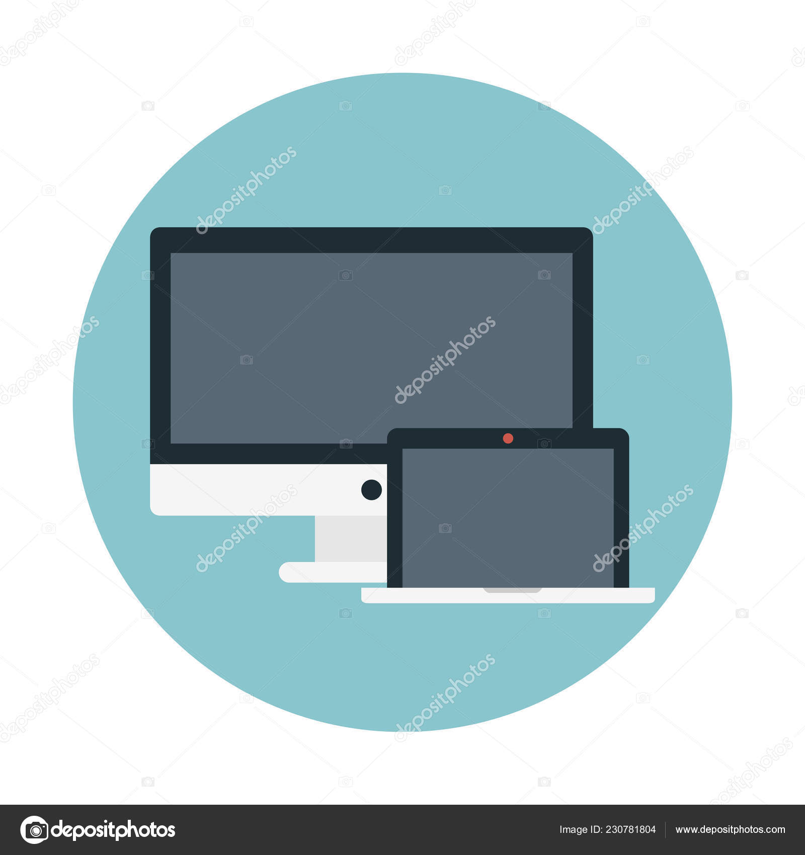 Escritorio Portátil Icono Ilustración Vector Simple Vector de stock ...