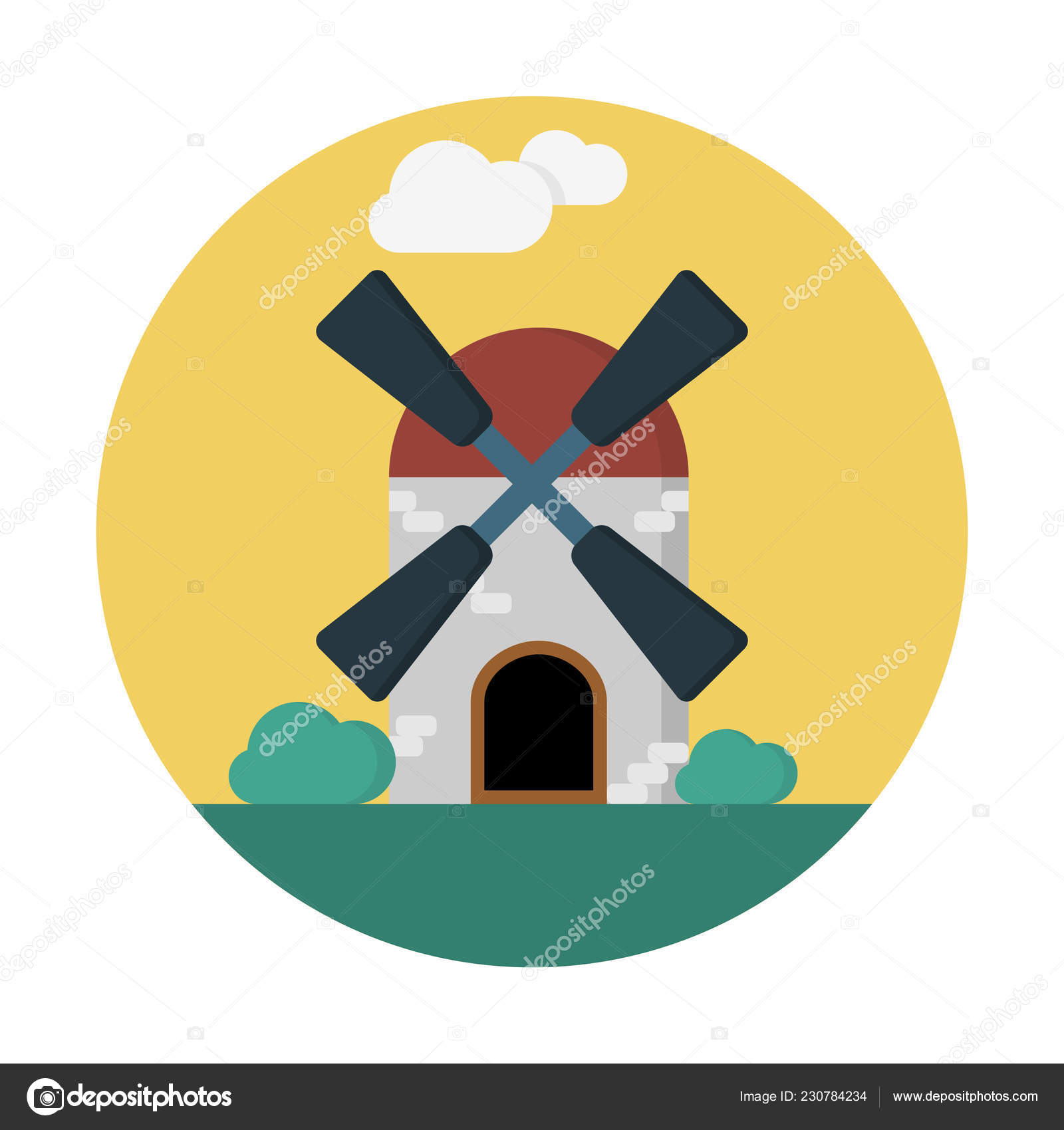 Renewable Wind Energy Icon Simple Vector Illustration Stock Vector by ...