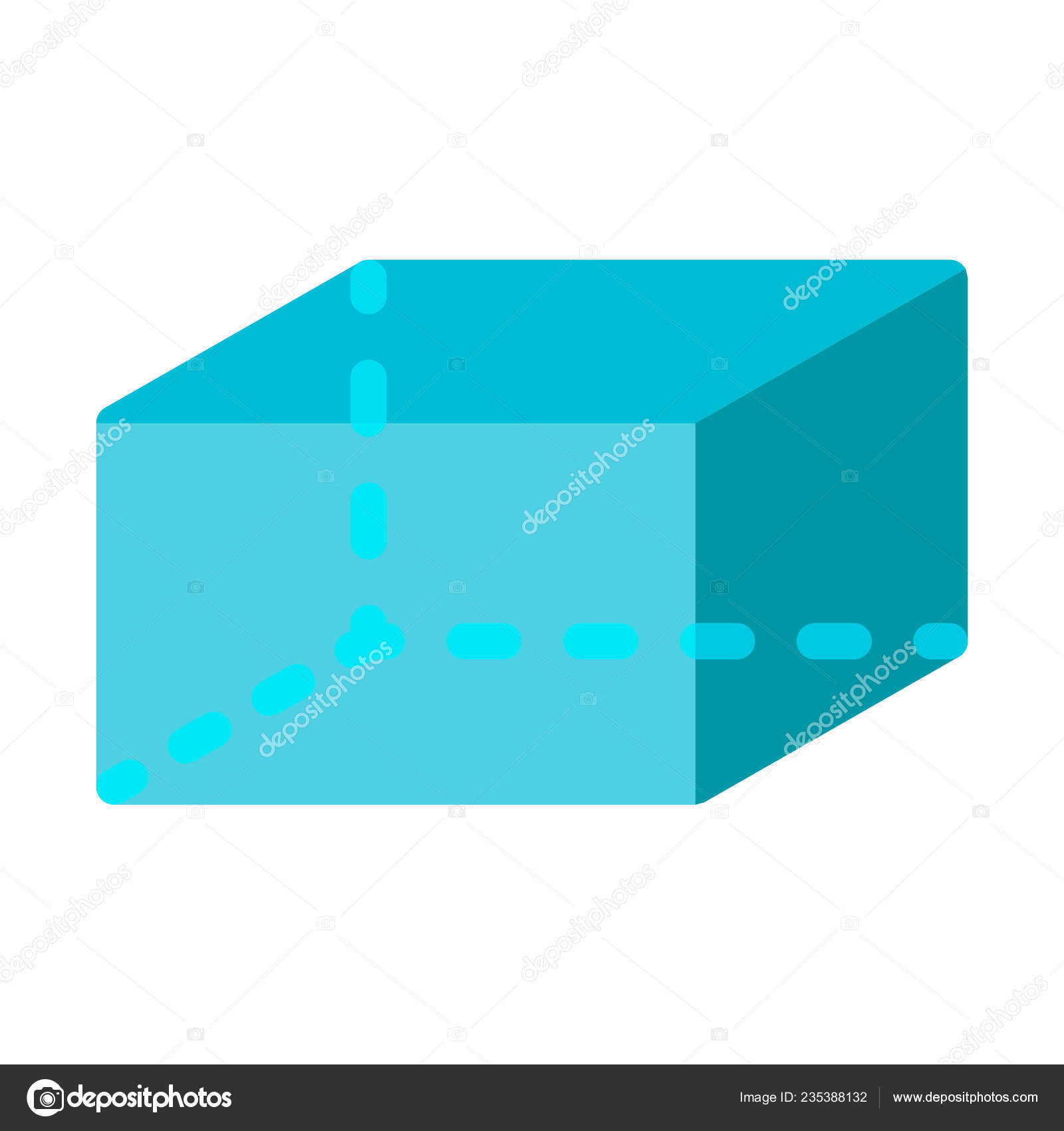 Isometric Cuboid Shape Icon Simple Vector Illustration Stock Vector ...