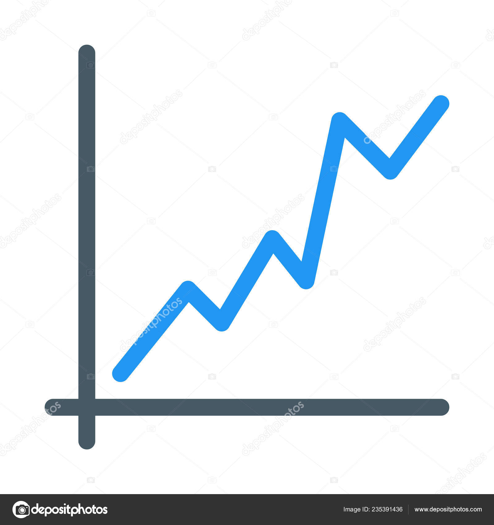 Line Chart Icon Growth & Progress Bar Chart | Colourbox