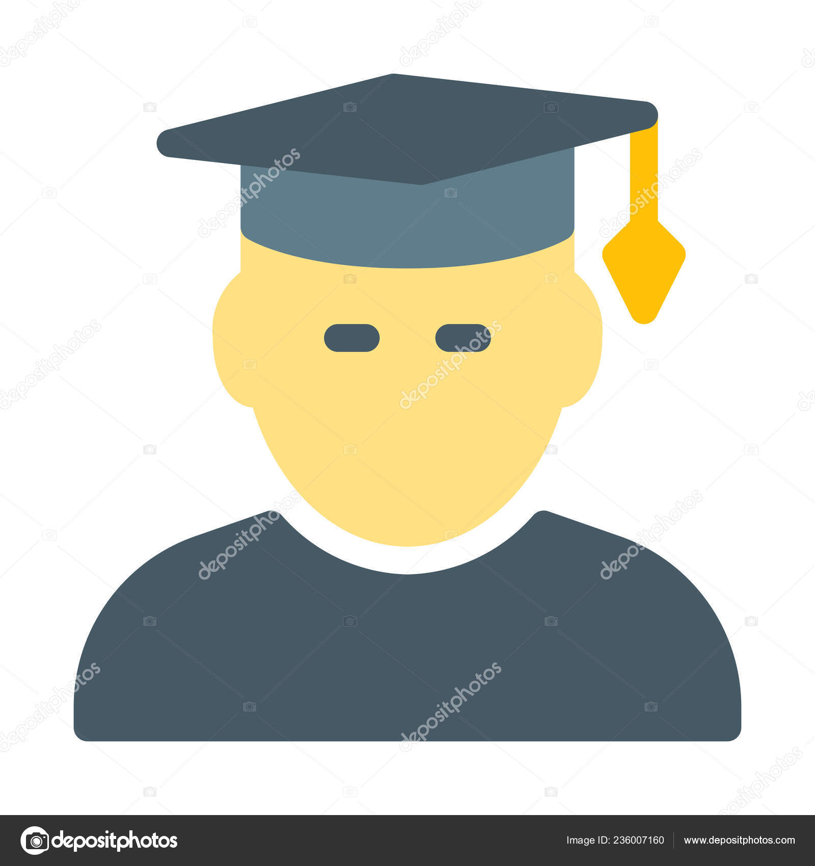 Graduate Student Profile Icon Ilustración Vectorial Simple Vector de ...