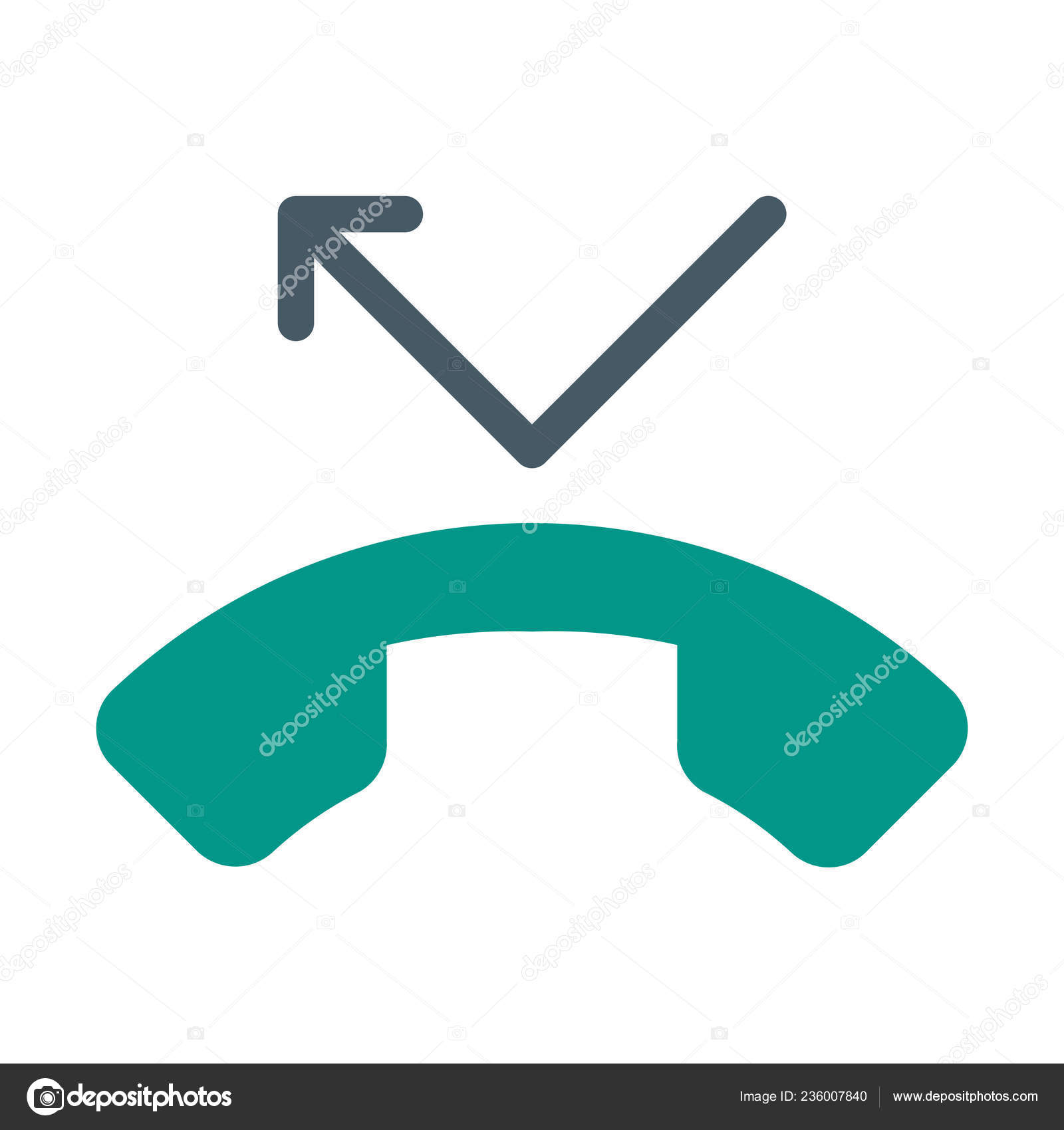 Missed Call Log Icon Simple Vector Illustration Stock Vector Image by ...