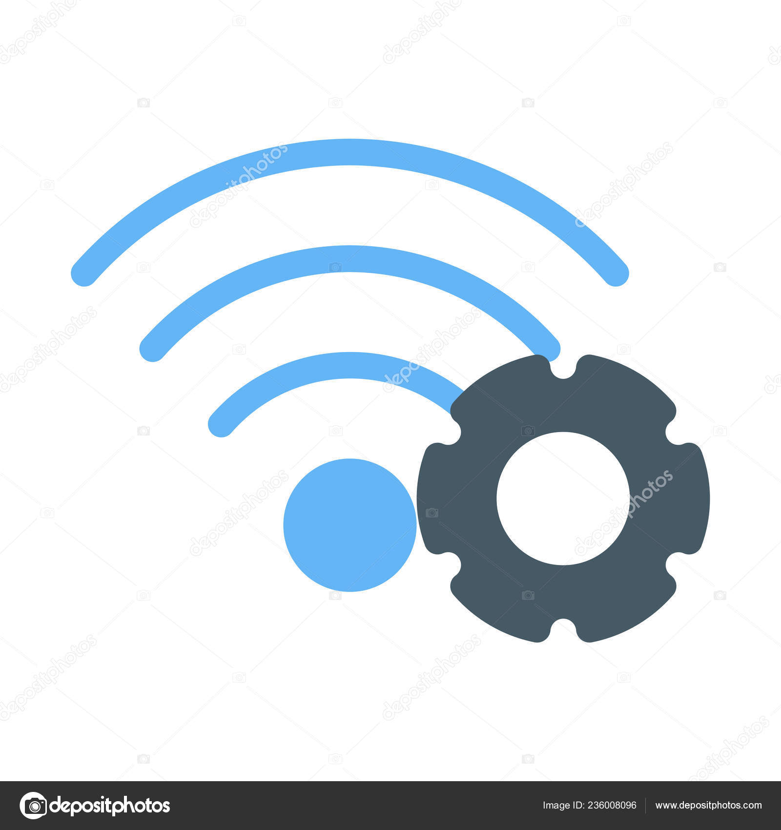 Wifi Settings Symbol Icon Simple Vector Illustration Stock Vector Image ...