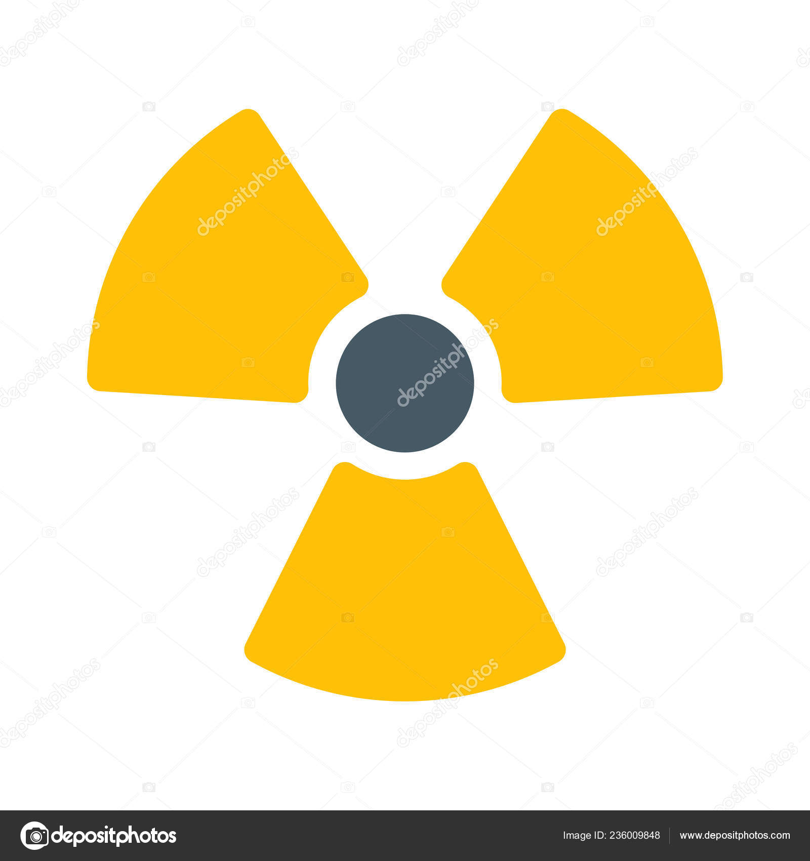 Icono Símbolo Nuclear Radiactivo Ilustración Vectorial Simple Vector de ...
