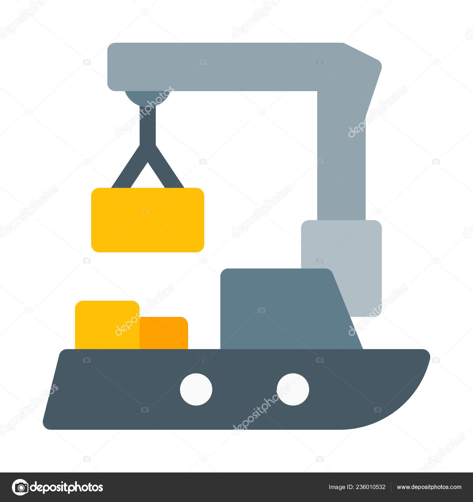 Port Container Loading Icon Simple Vector Illustration Stock Vector ...
