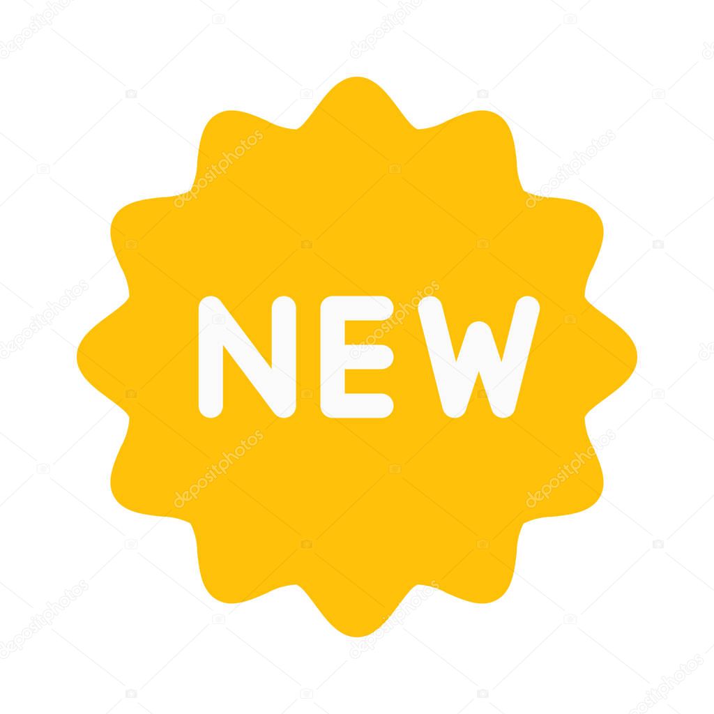 Nuevo icono de la etiqueta del producto, ilustración de vector simple 2023