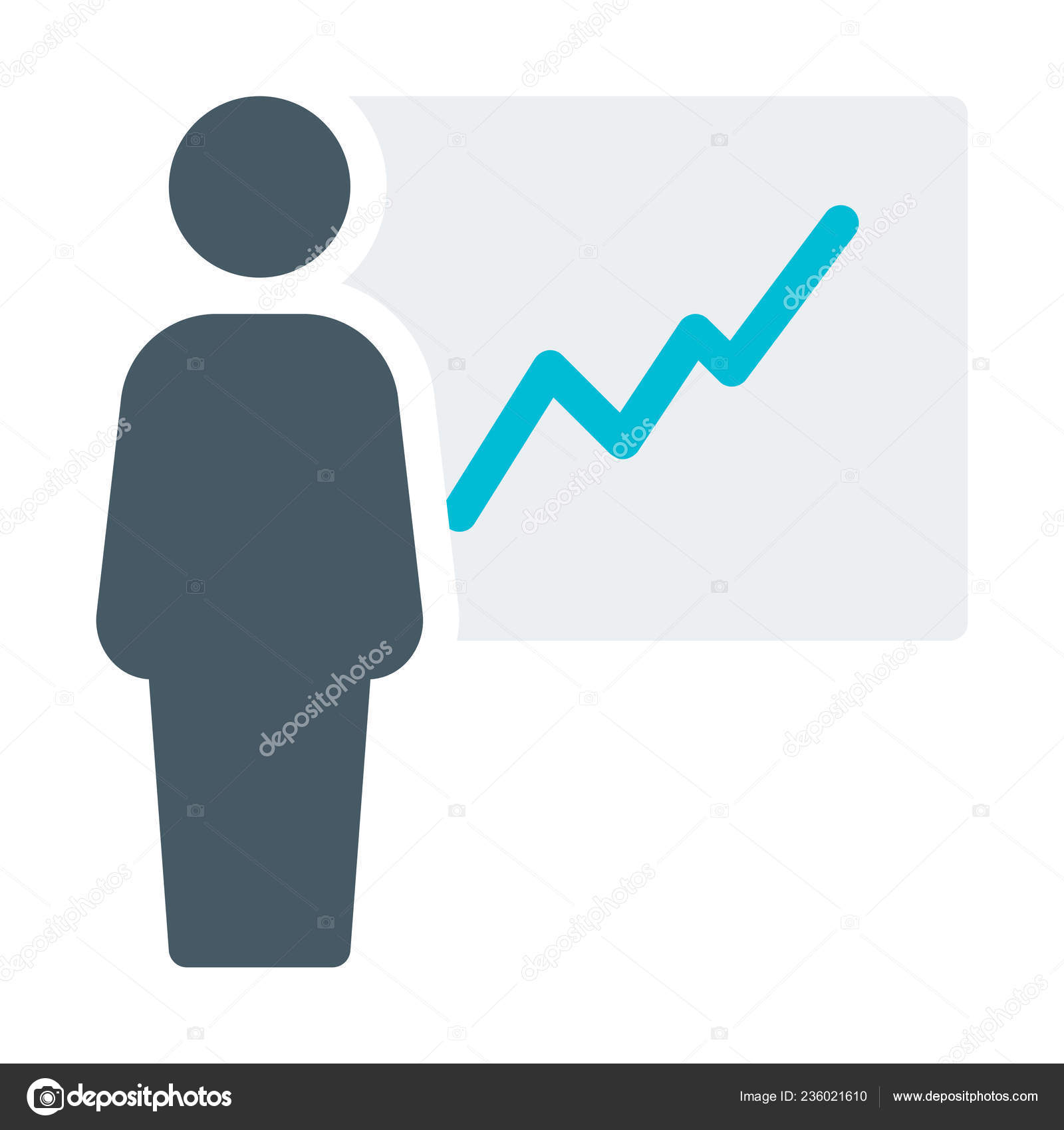 Profit Line Graph Icon Simple Vector Illustration Stock Vector by ...