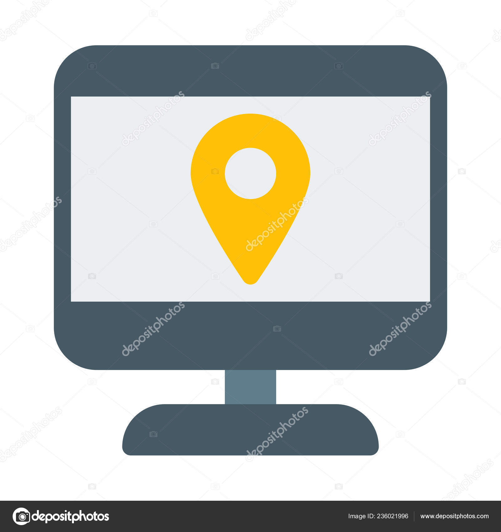Map Desktop Icon Simple Vector Illustration Stock Vector Image by ...
