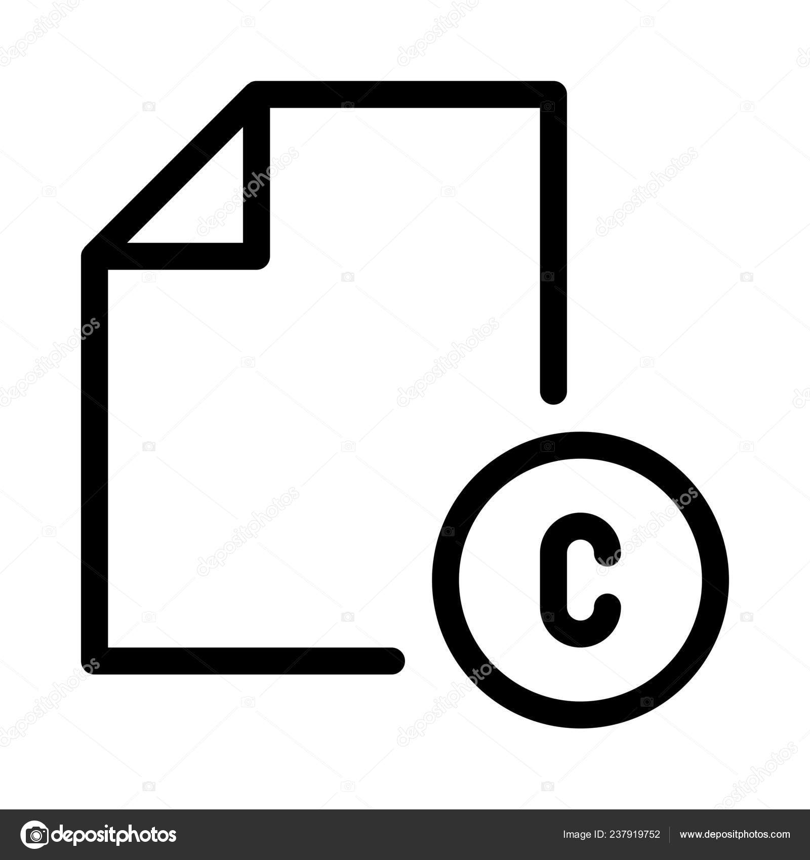 Copyright Document Icono Archivo Ilustración Línea Simple Vector de ...