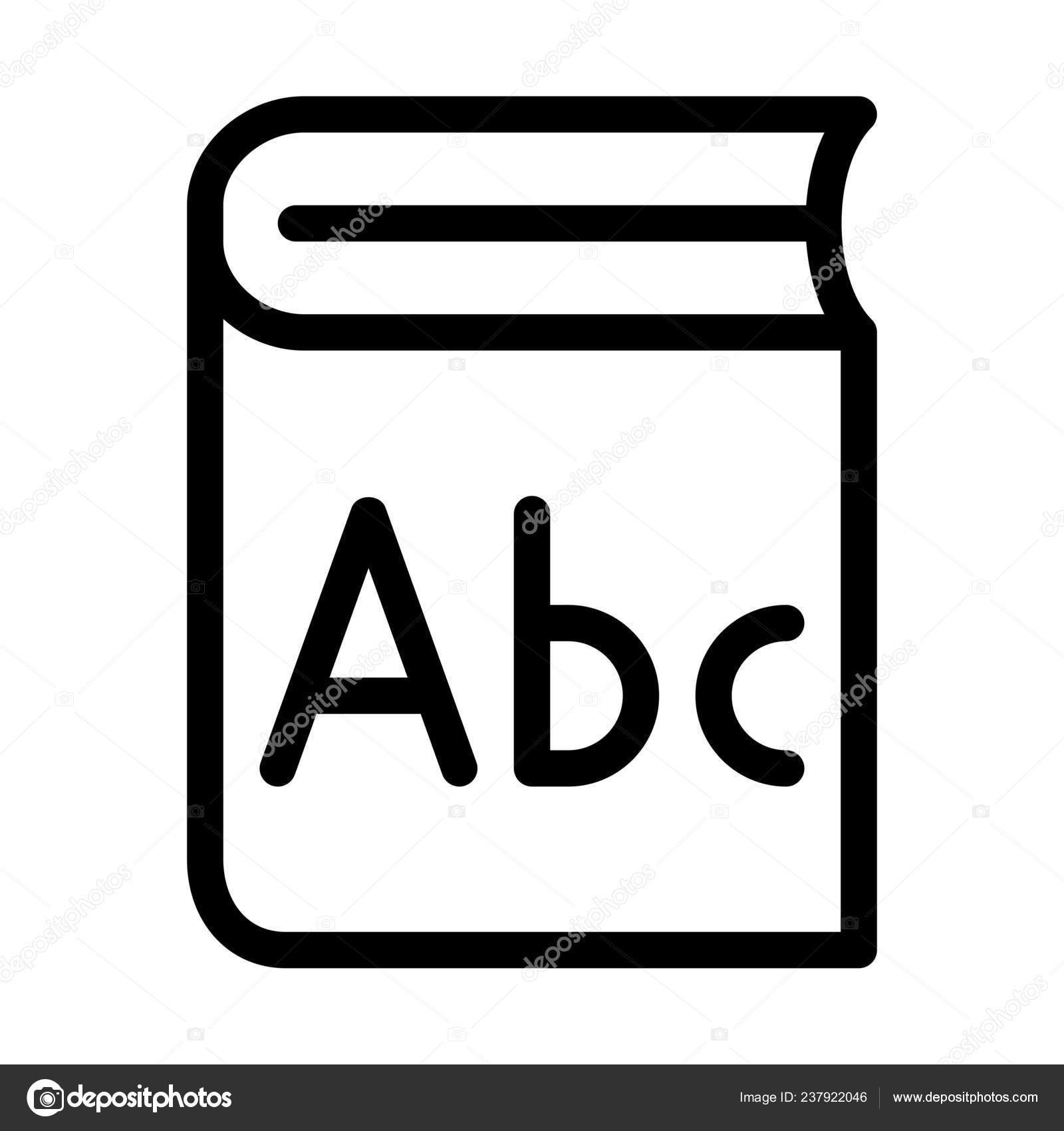 Alfabetos Para Niños Icono Del Libro Ilustración Línea Simple Vector de ...